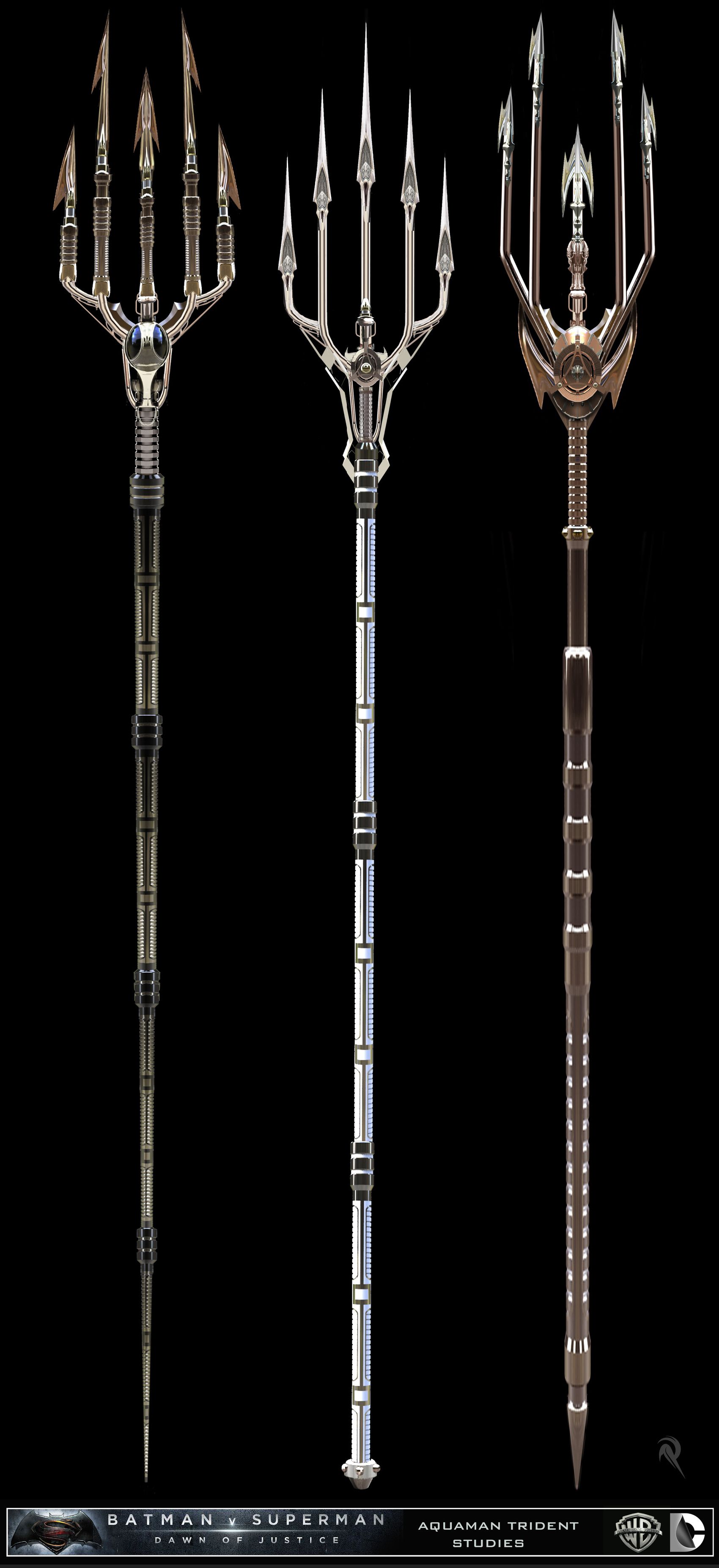 Alternate BvS Concept Art For Aquaman’s Trident, Wonder Woman’s Sword
