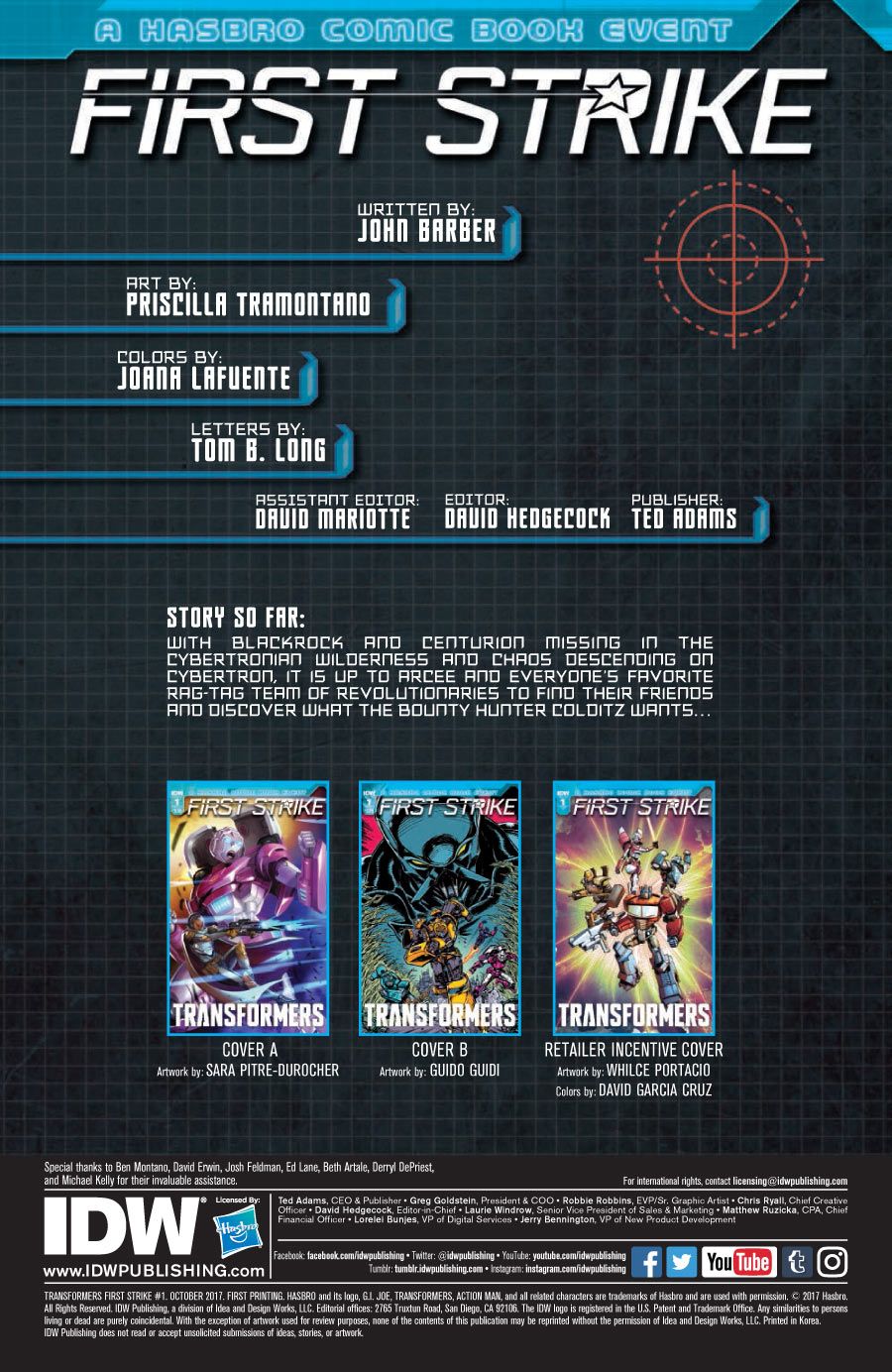 PREVIEW: Transformers: First Strike #1