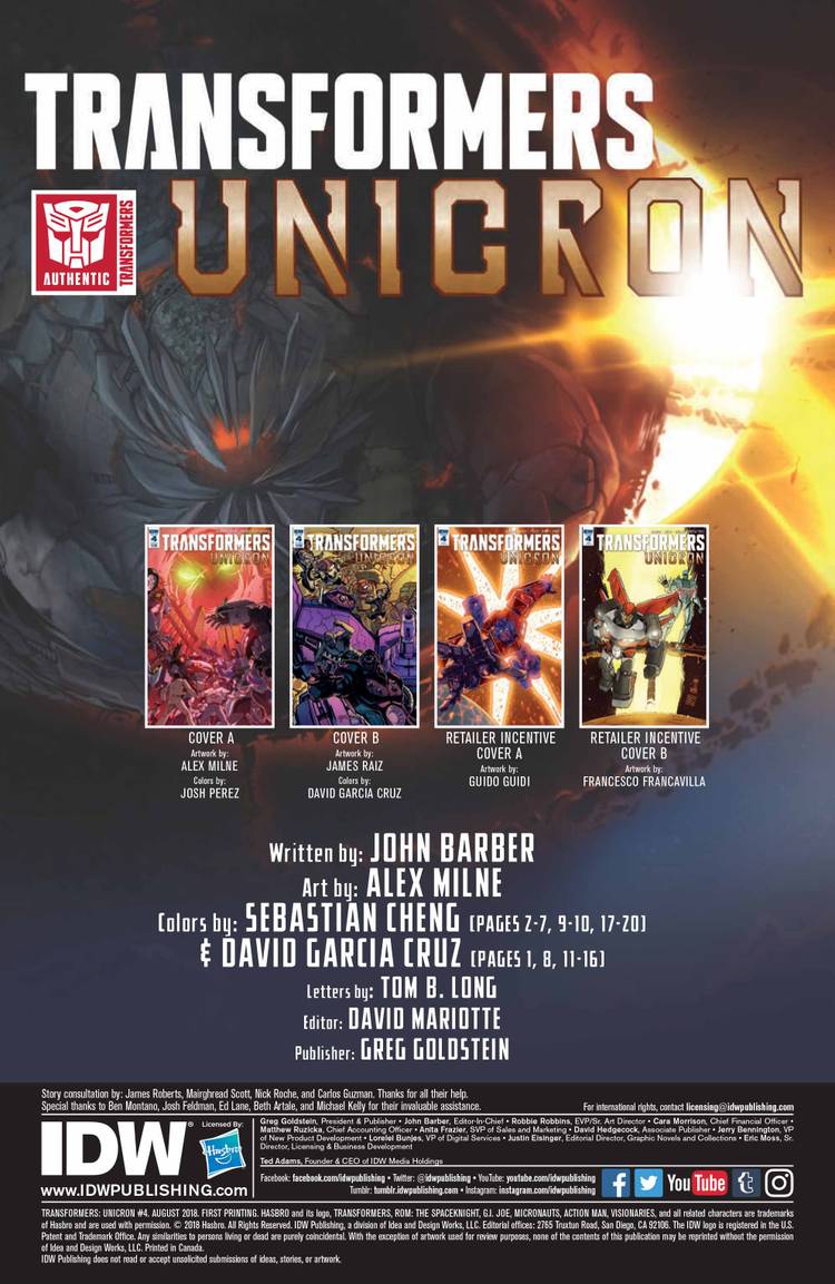 PREVIEW: Transformers: Unicron #4 (of 6)