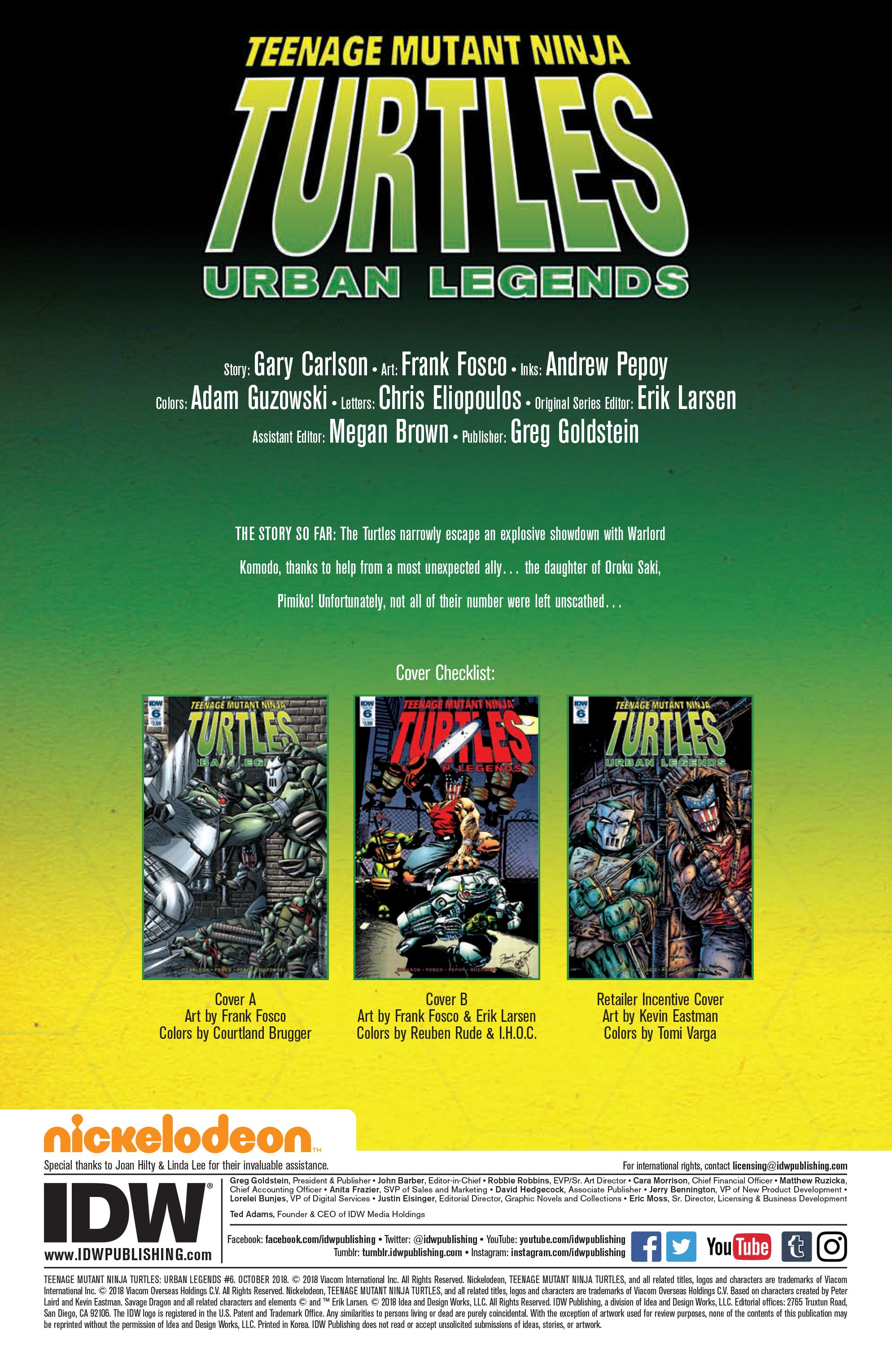 PREVIEW: Teenage Mutant Ninja Turtles: Urban Legends #6