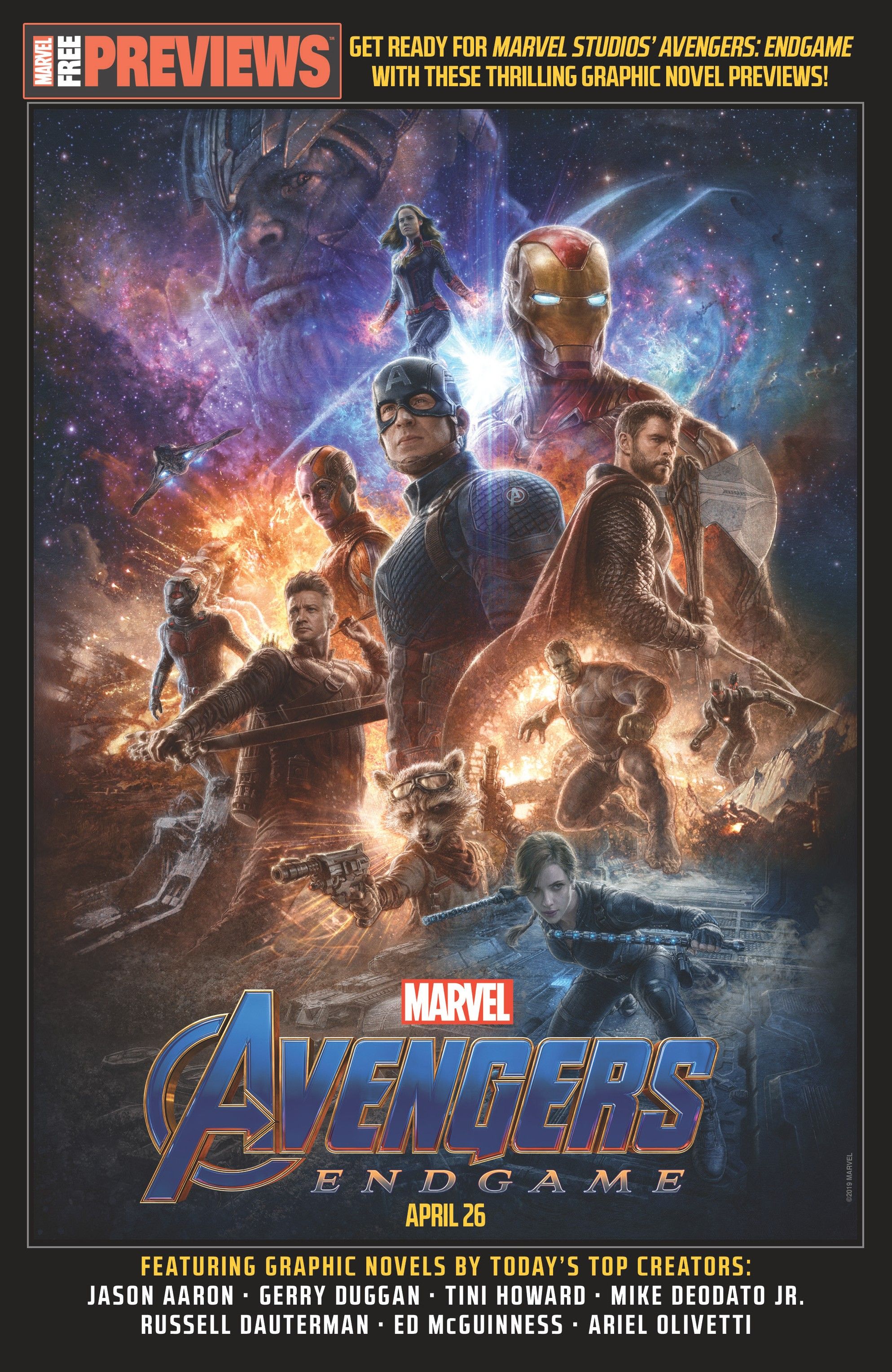 Avengers: Endgame - Thanos Looms Over the Survivors in Marvel Previews Ad Avengers: Endgame - Thanos Looms Over the Survivors in Marvel Previews Ad