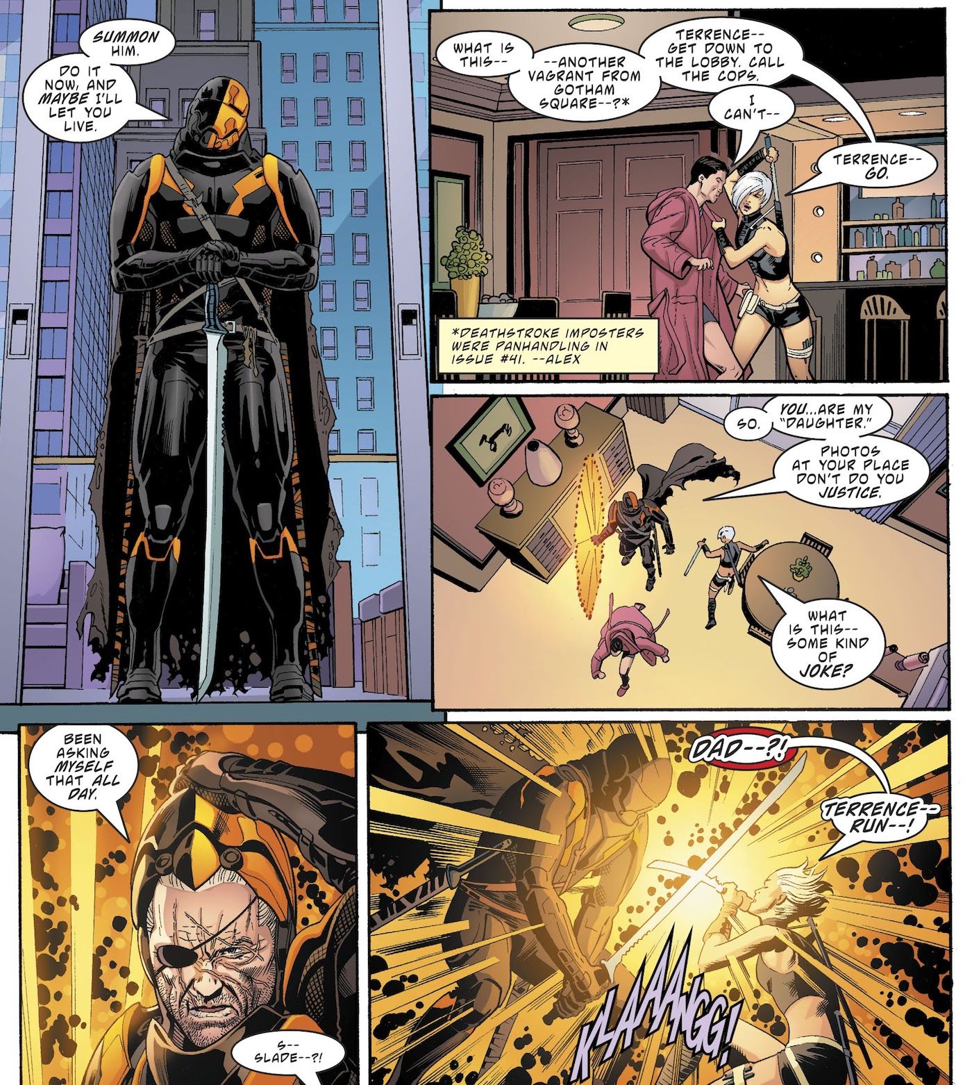 Old Man Deathstroke Looks Like a Stormtrooper & Acts Like Darth Vader