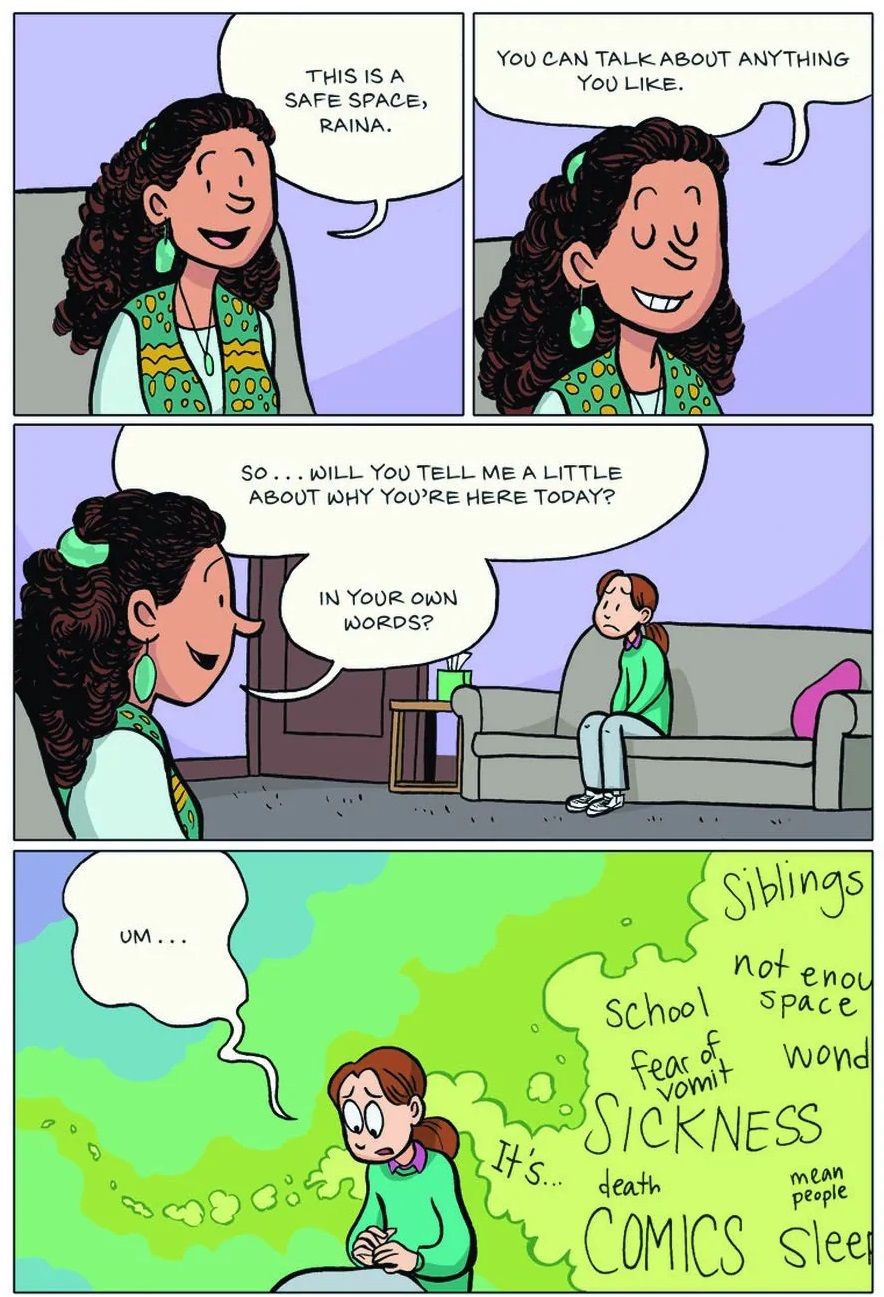 How Raina Telgemeier Beautifully Normalizes Therapy in Guts