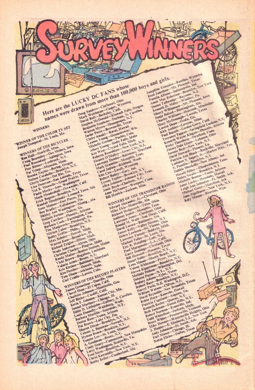 Who Won a Color TV For Sharing Their Views About Race With DC Comics?