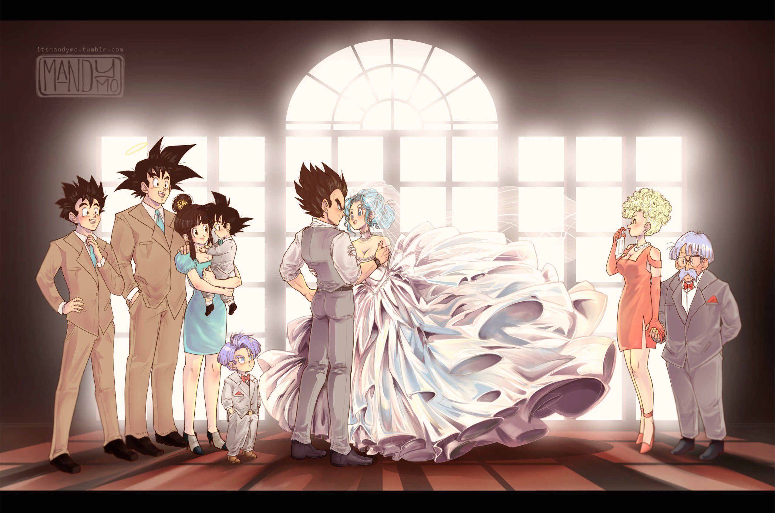 Goku X Vegeta Wedding Dragon Ball Fusion Power 3D Holographic Poster