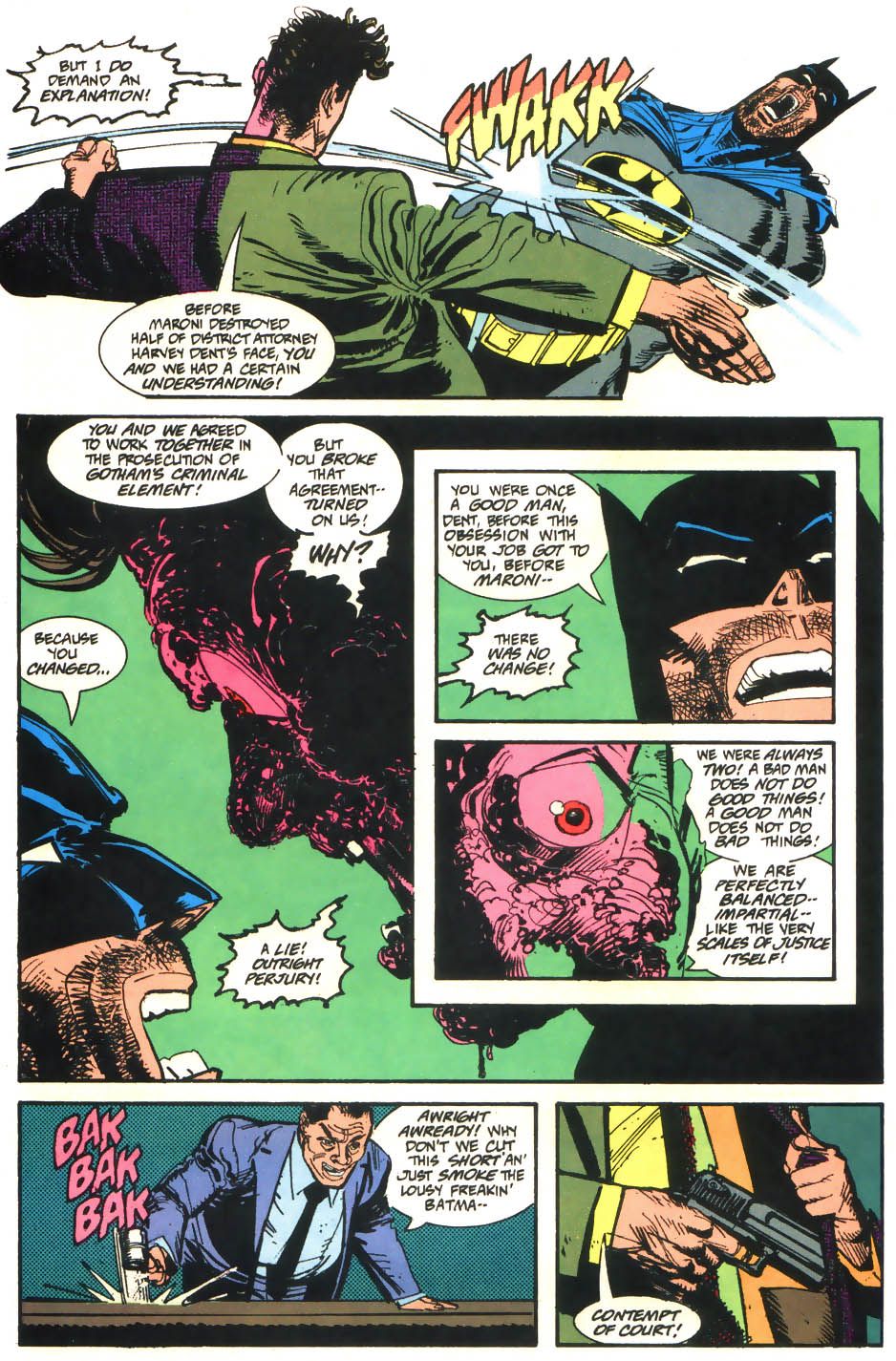 Two-Face's Trial of Batman During Knightfall, Explained