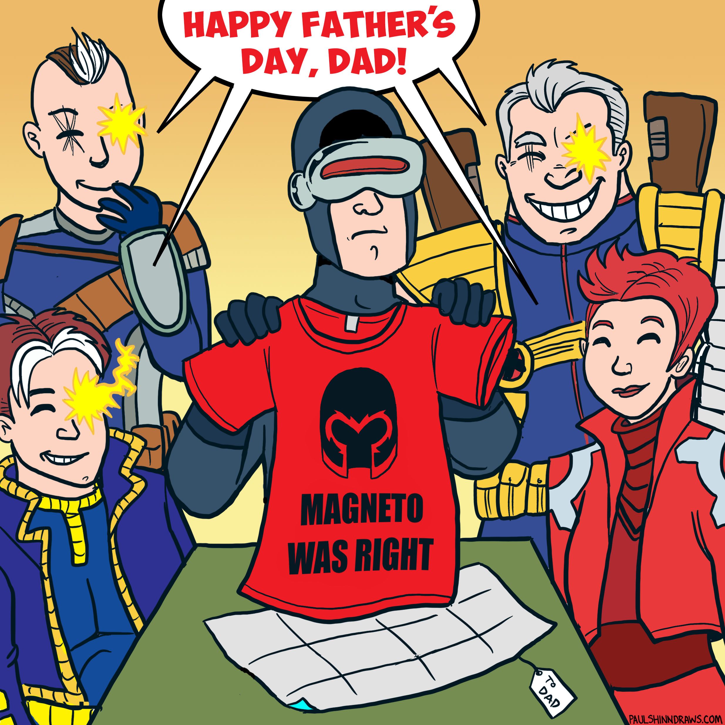 Line it is Drawn: Superheroes Celebrating Father's Day