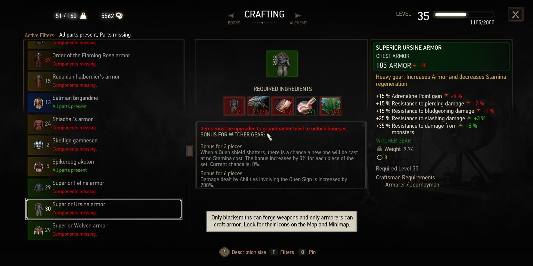 Witcher 3 Wild Hunt Mastercrafted Bear Armor Diagram Locations