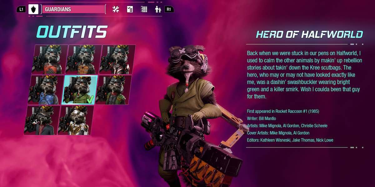 Guardians of the Galaxy: Where To Find Every Outfit For Rocket