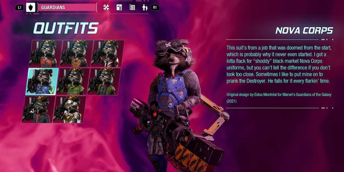 Guardians of the Galaxy: Where To Find Every Outfit For Rocket