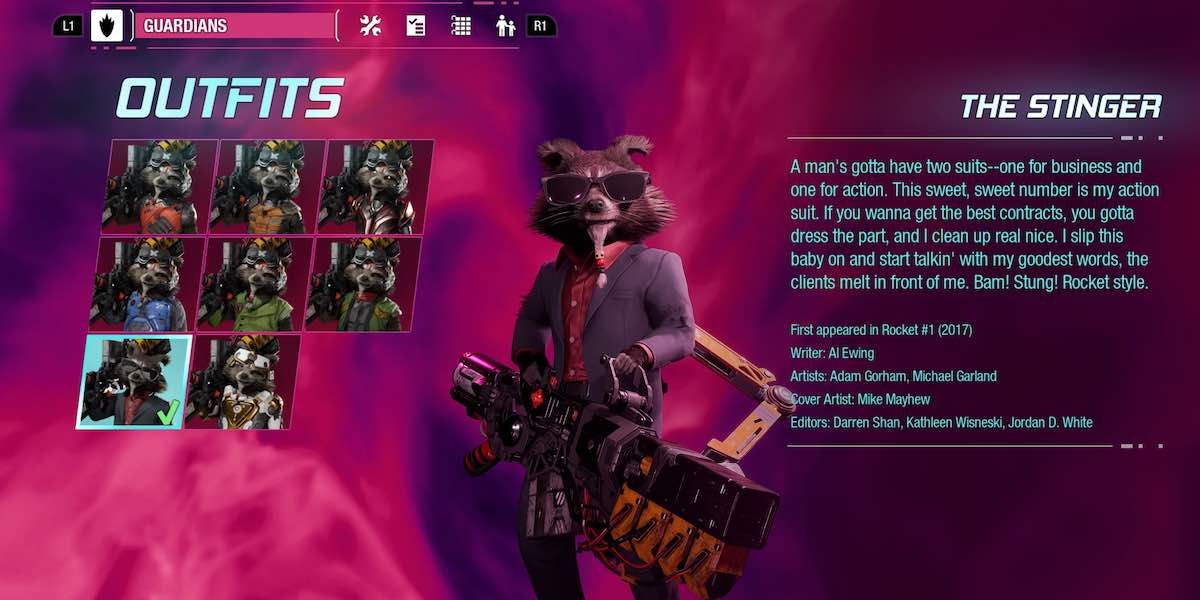 Guardians of the Galaxy: Where To Find Every Outfit For Rocket