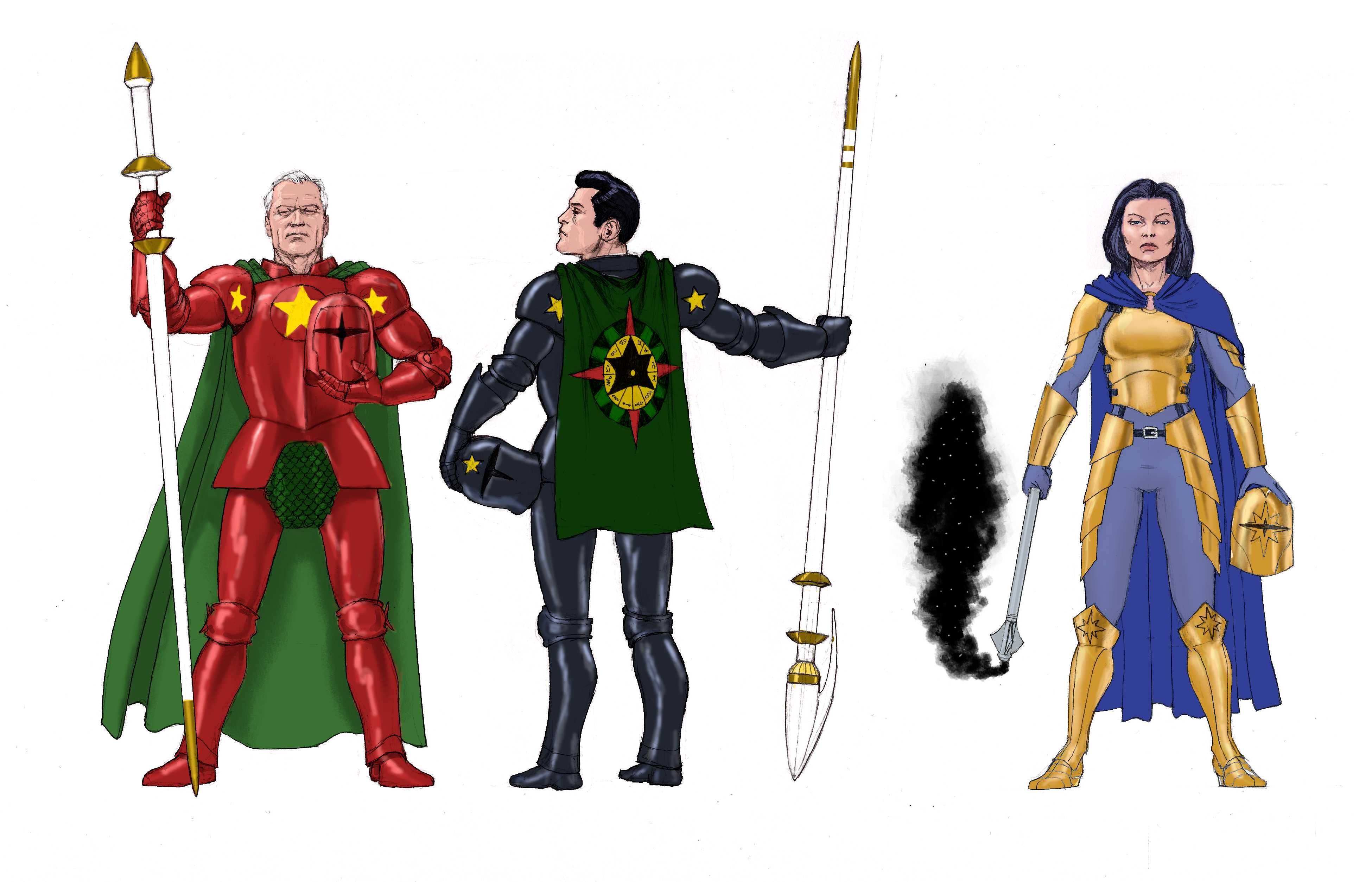 Line it is Drawn: Comic Book Medieval Knight Superheroes