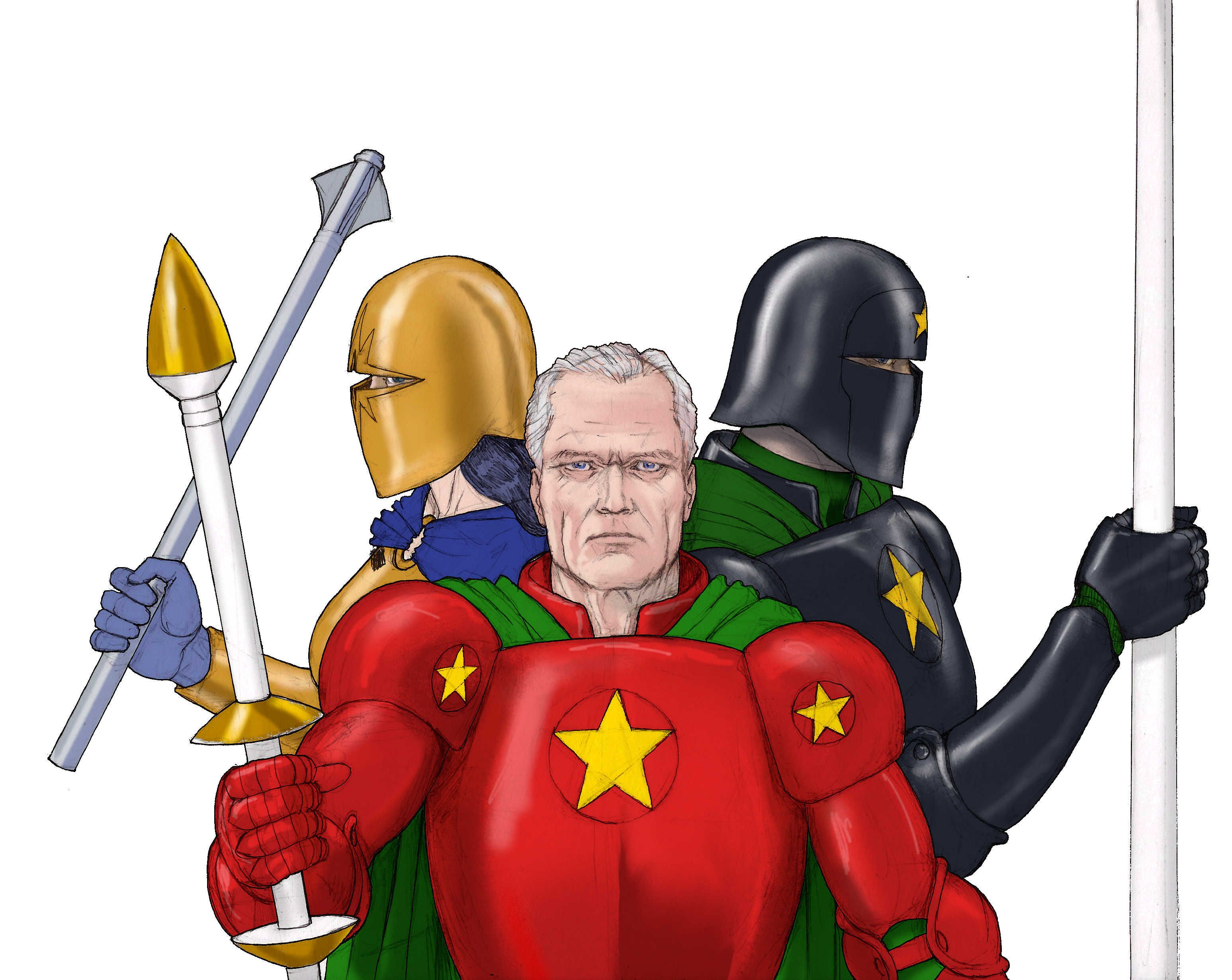 Line it is Drawn: Comic Book Medieval Knight Superheroes