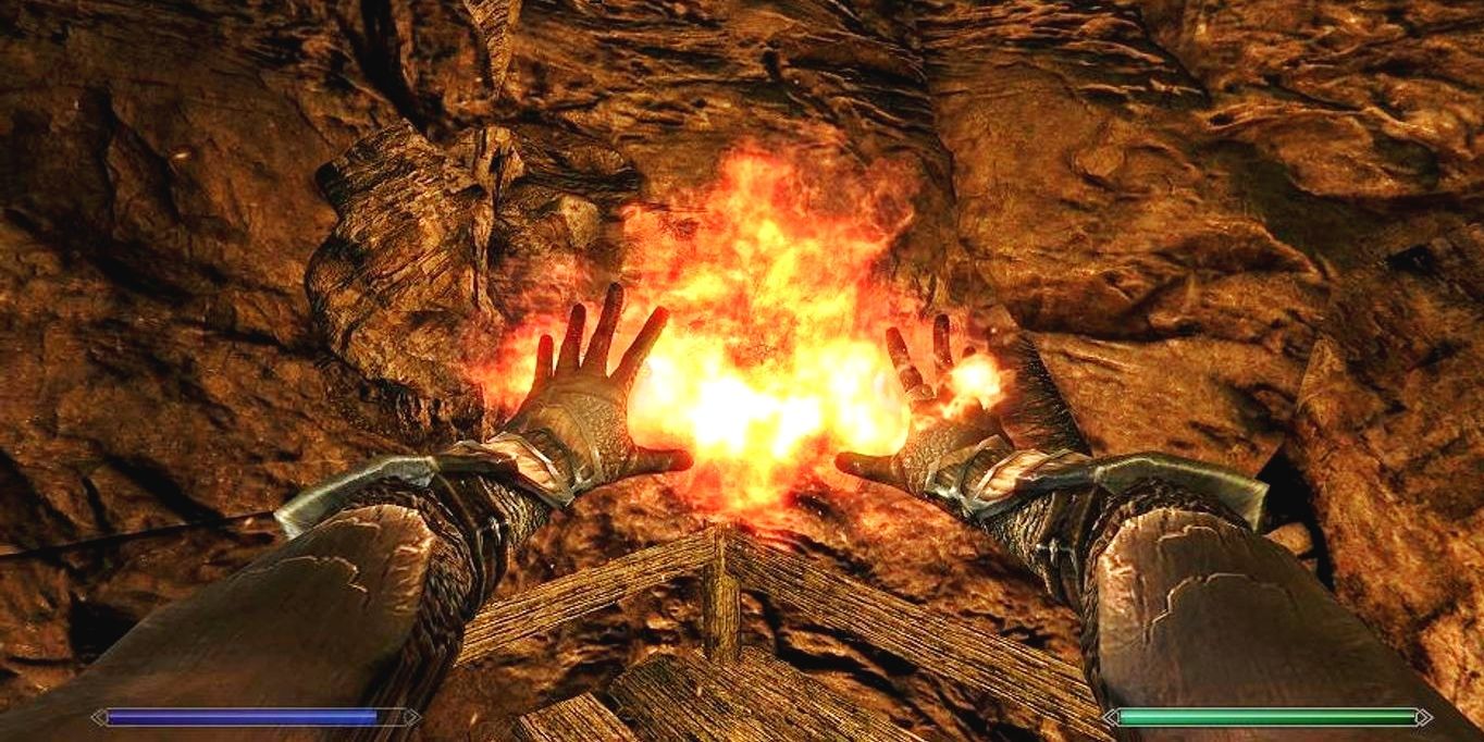 Skyrim: Fans Theorize Why All Races Start With Flames Spell