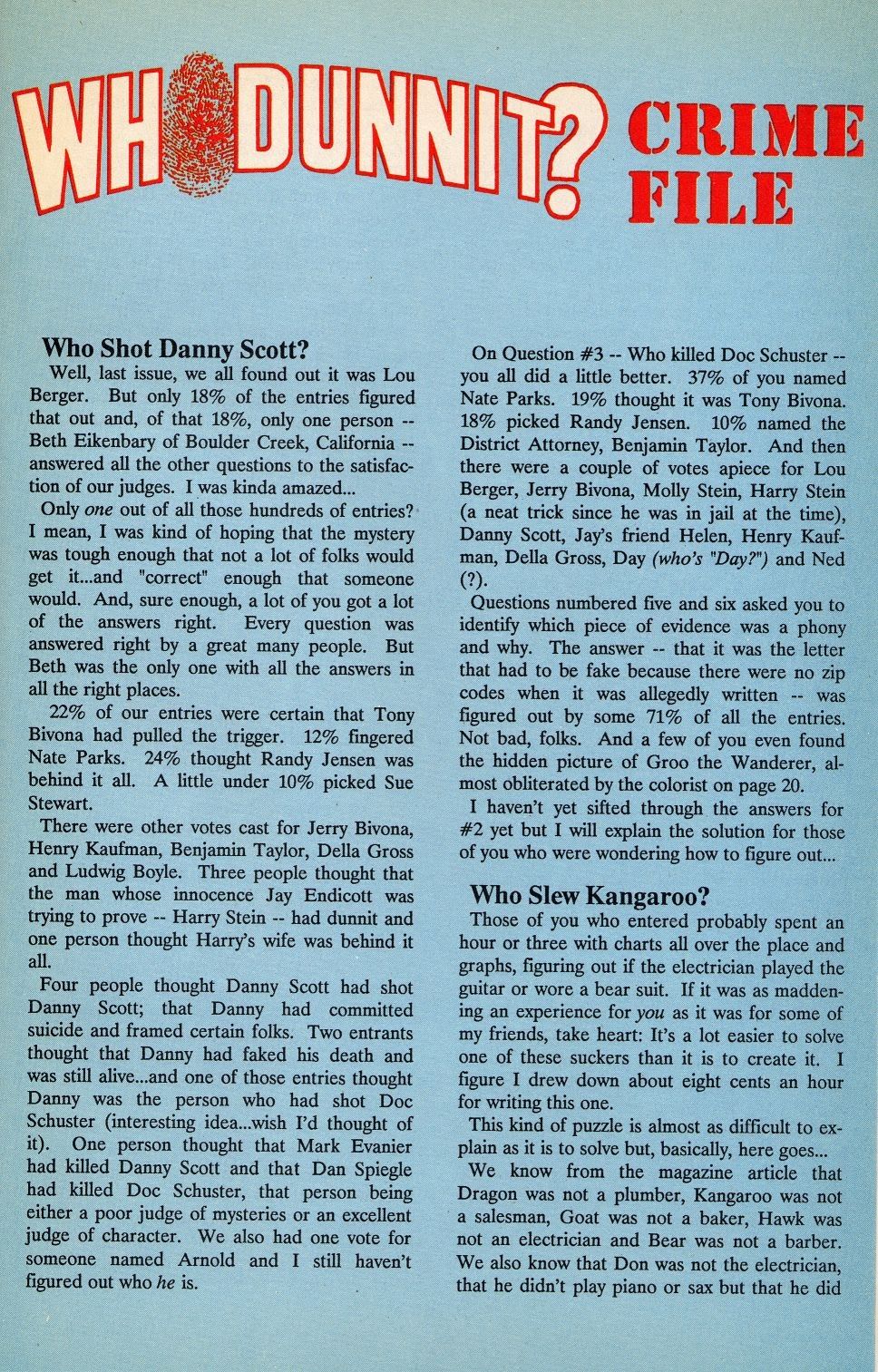 The Winner of the $1000 Prize for a Forgotten Comic Book Mystery