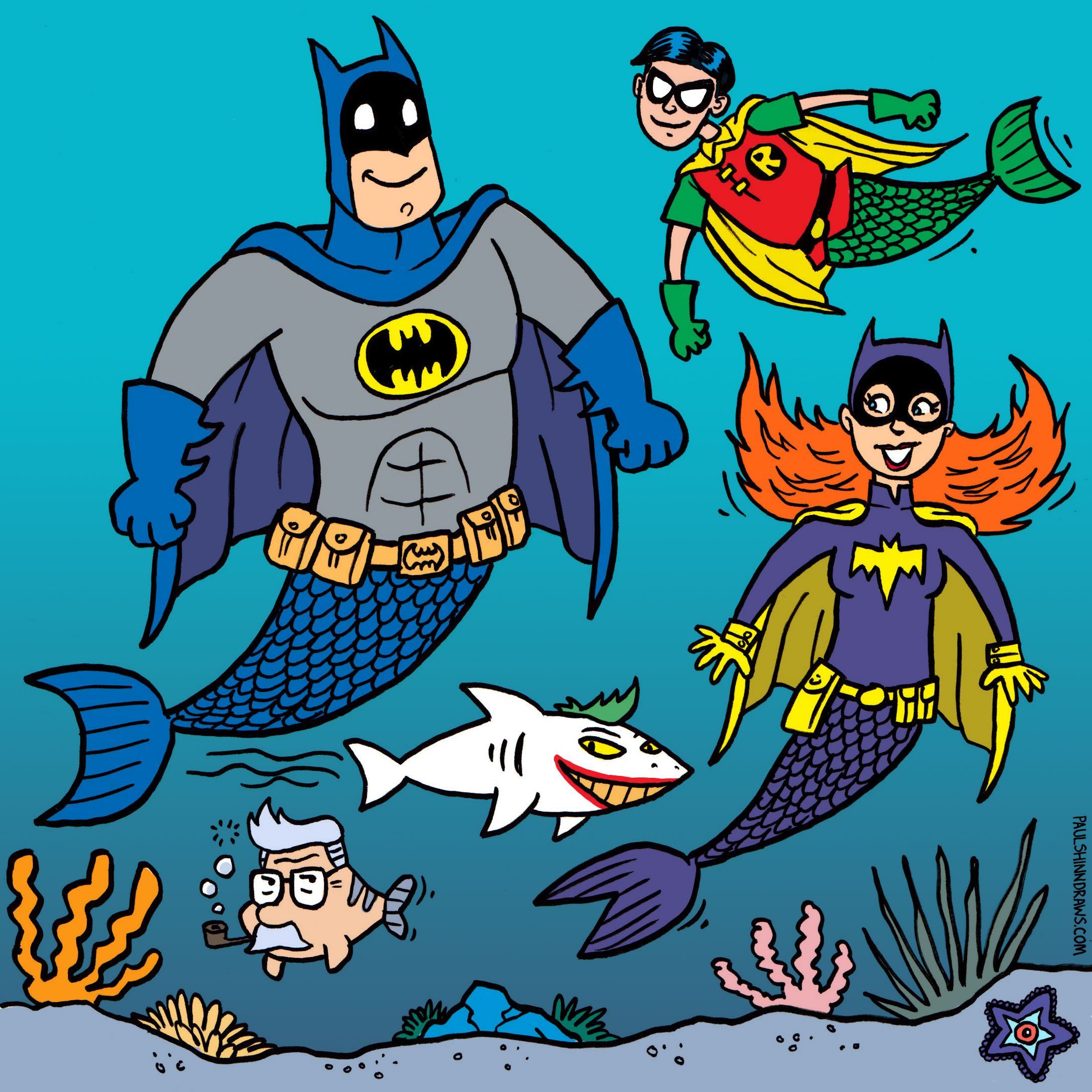 Line it is Drawn: Superheroes Celebrate MerMay by Becoming Mermen/Mermaids