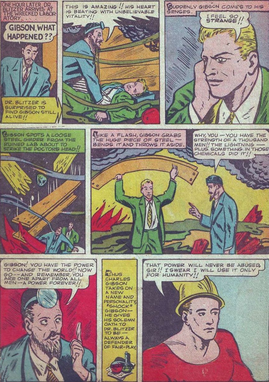 The First Superhero to Gain Superpowers From a Science Accident