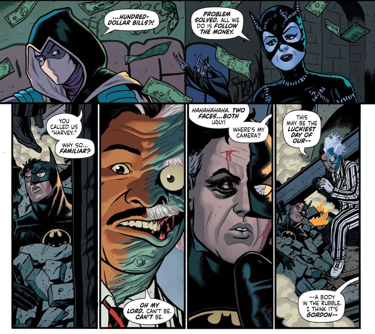 Bruce Wayne and Two-Face Fight in DC's Batman '89 #6
