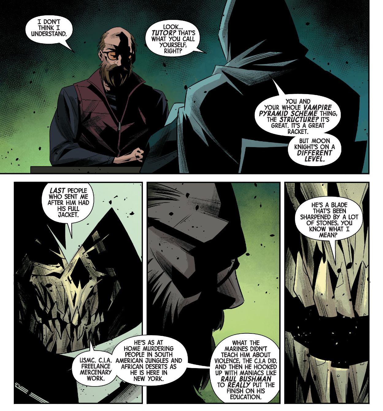 Taskmaster Talks to Vampires about Marc Spector in Marvel's Moon Knight #13