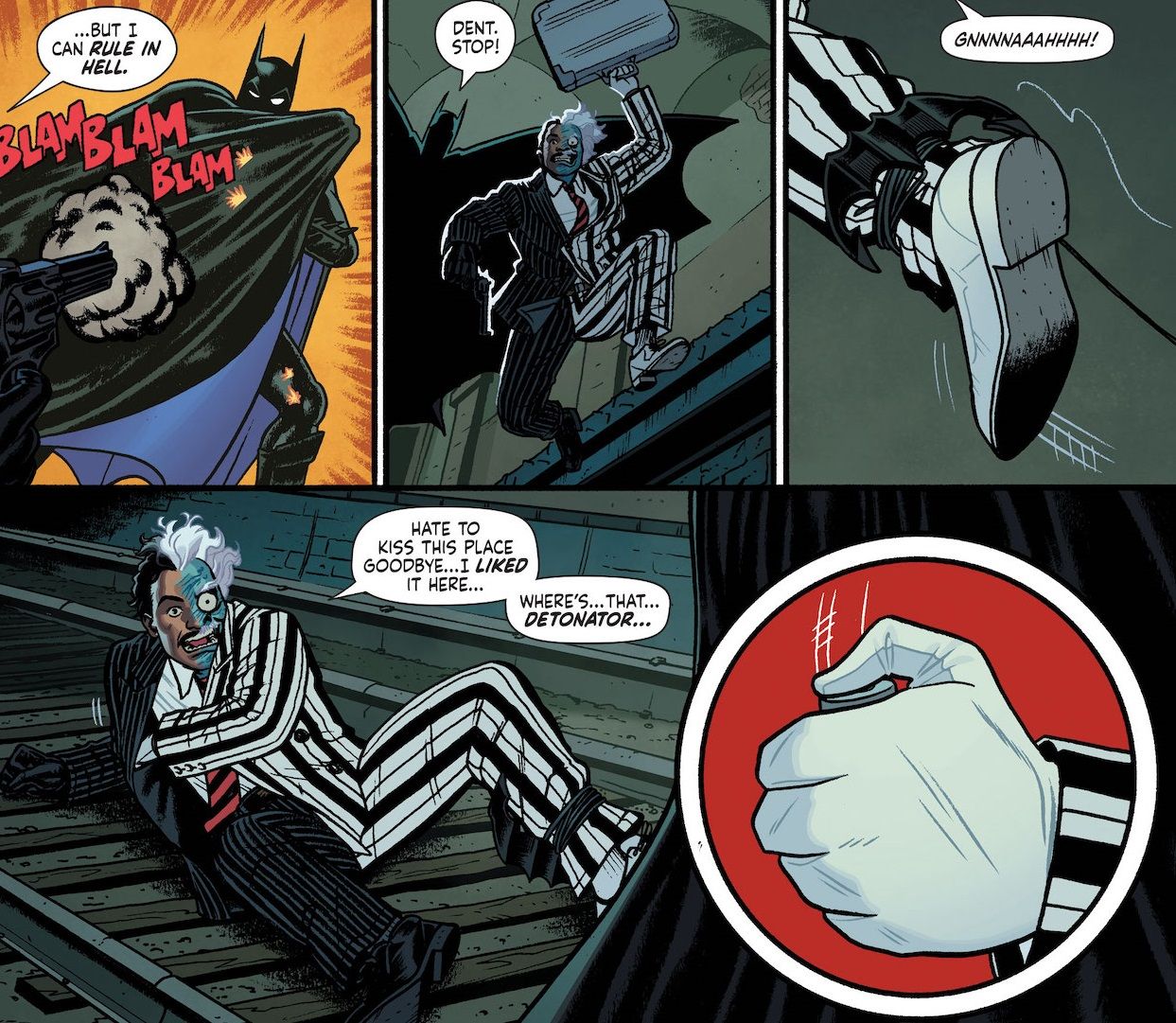 Bruce Wayne and Two-Face Fight in DC's Batman '89 #6