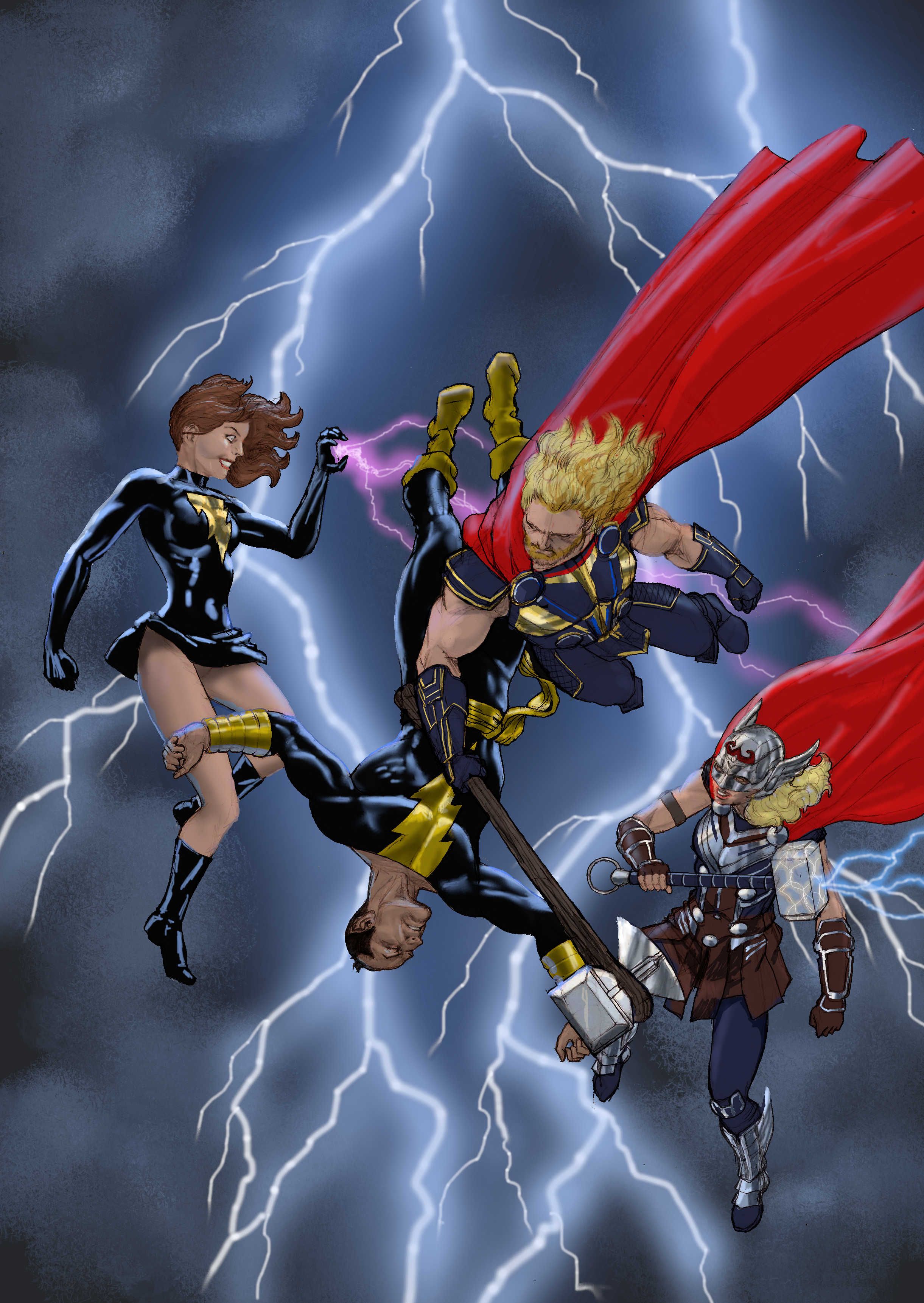 Line it is Drawn: The Thors Team Up to Take On Supervillain Duos