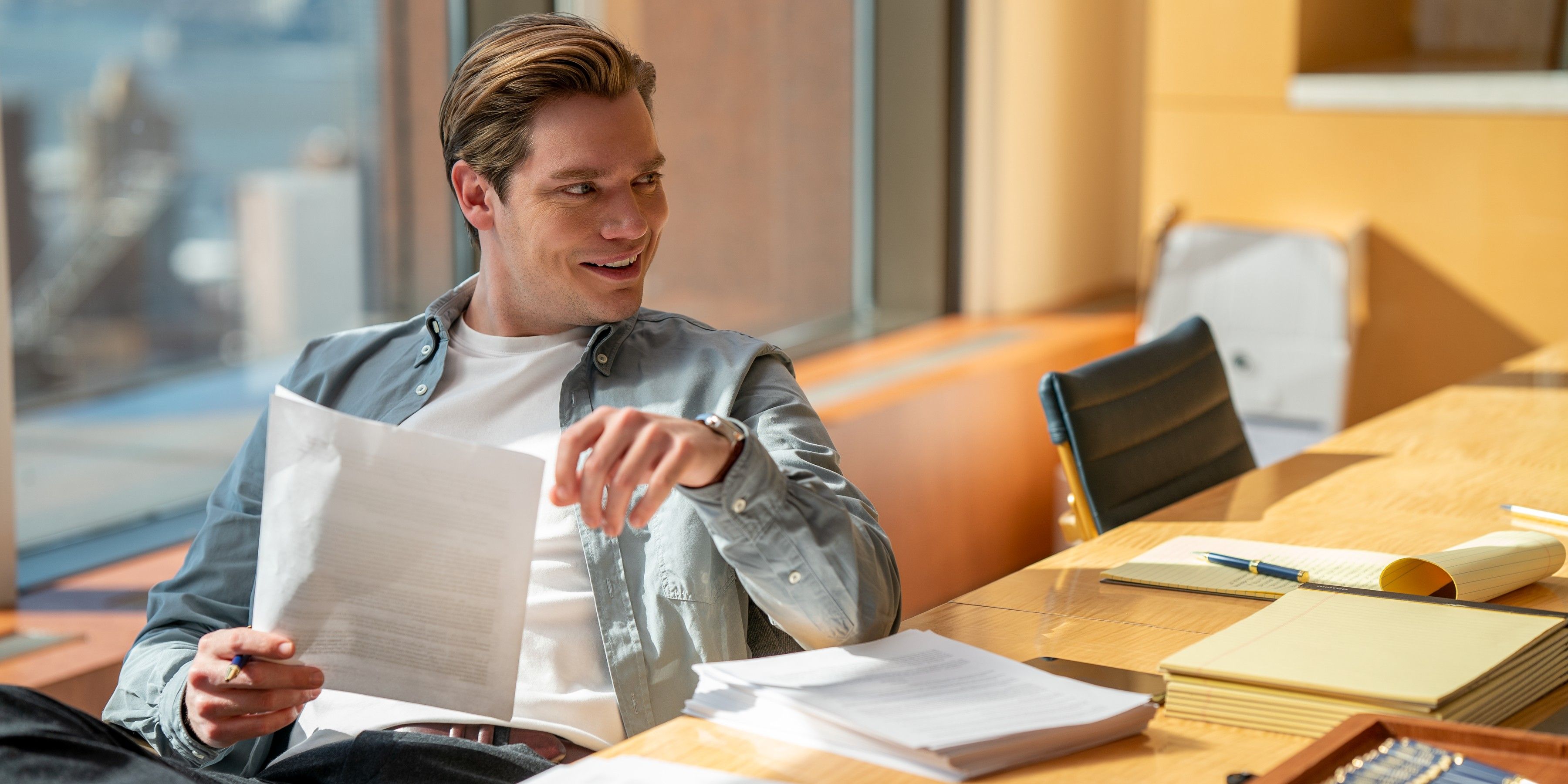 Partner Track's Dominic Sherwood Breaks Down Law Firm Romance & Drama