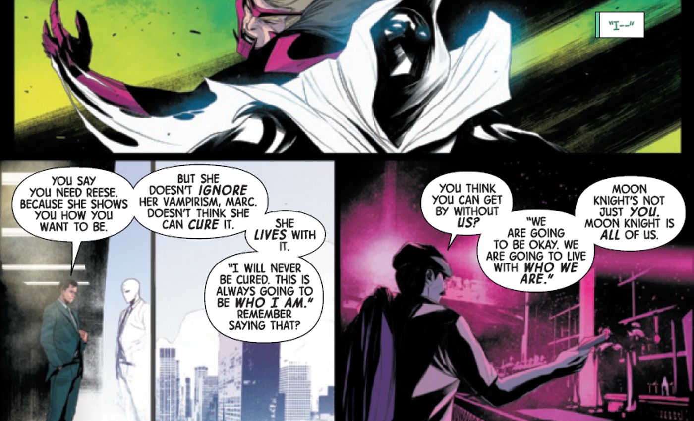 Moon Knight, Steven Grant, Jake Lockley, and Marc Spector Reconcile
