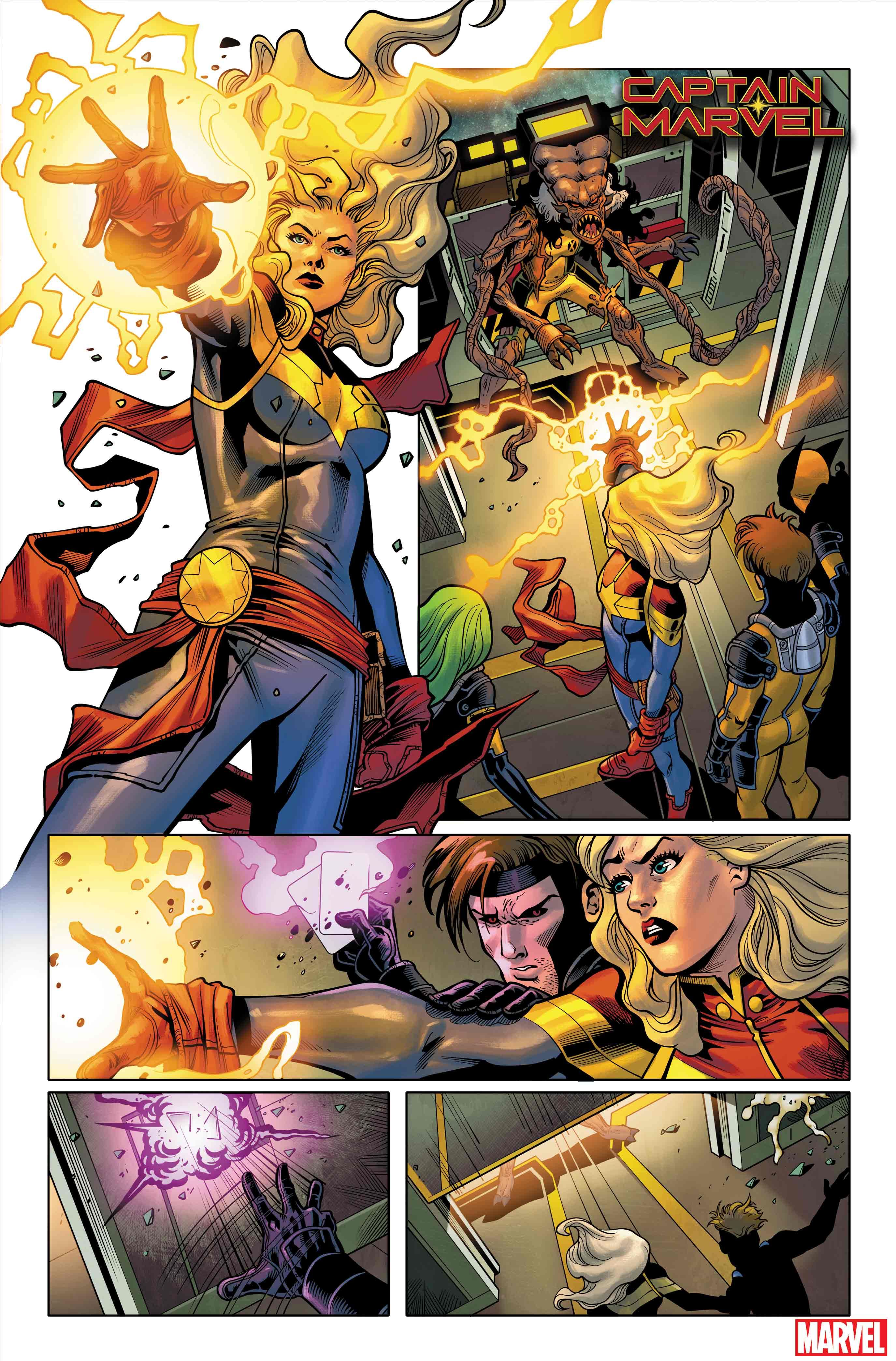 Thompson's Captain Marvel and the X-Men Battle a Brood Empire