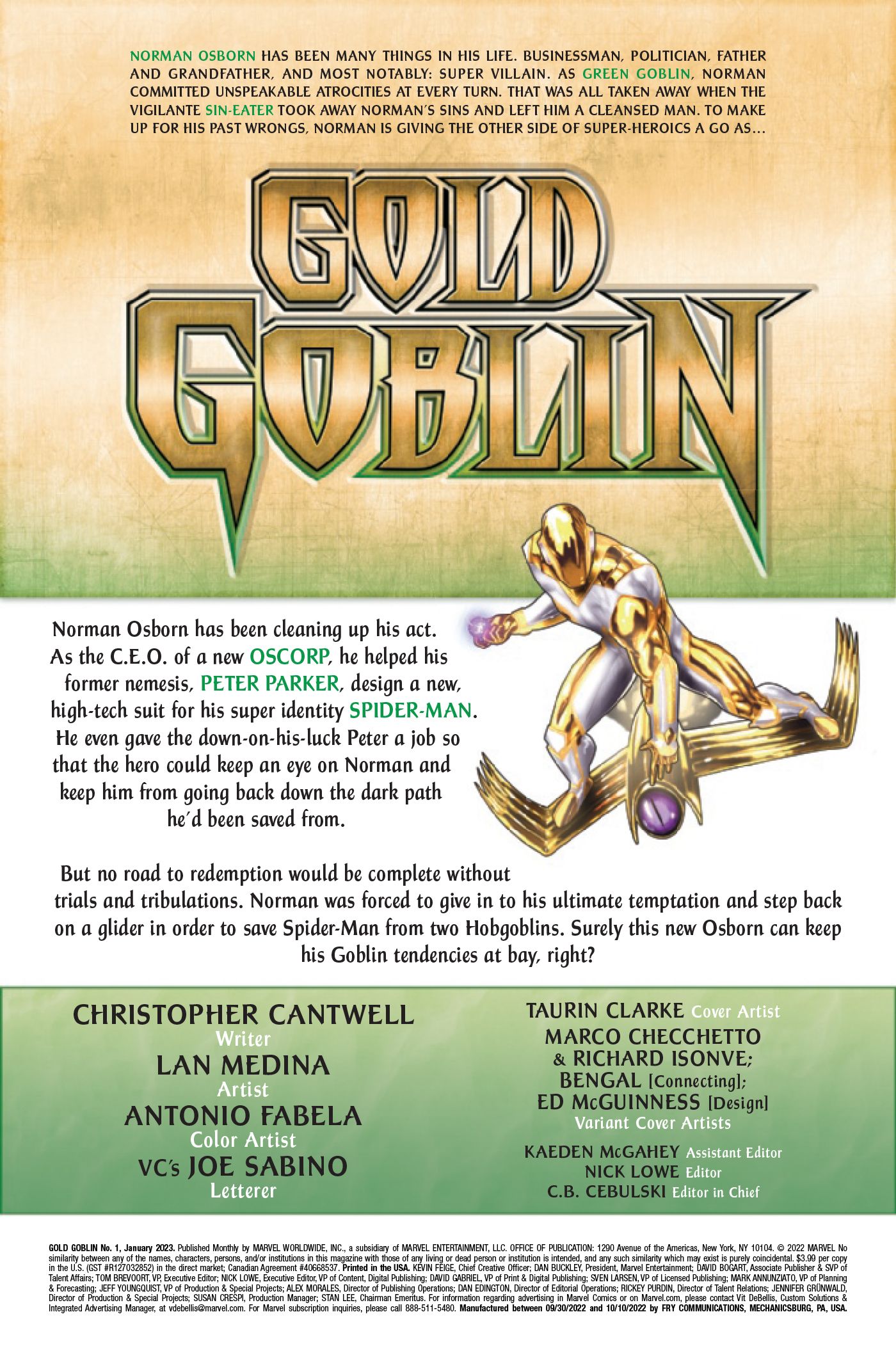Marvel’s Green Goblin Is Reborn as Gold Goblin in a First Look