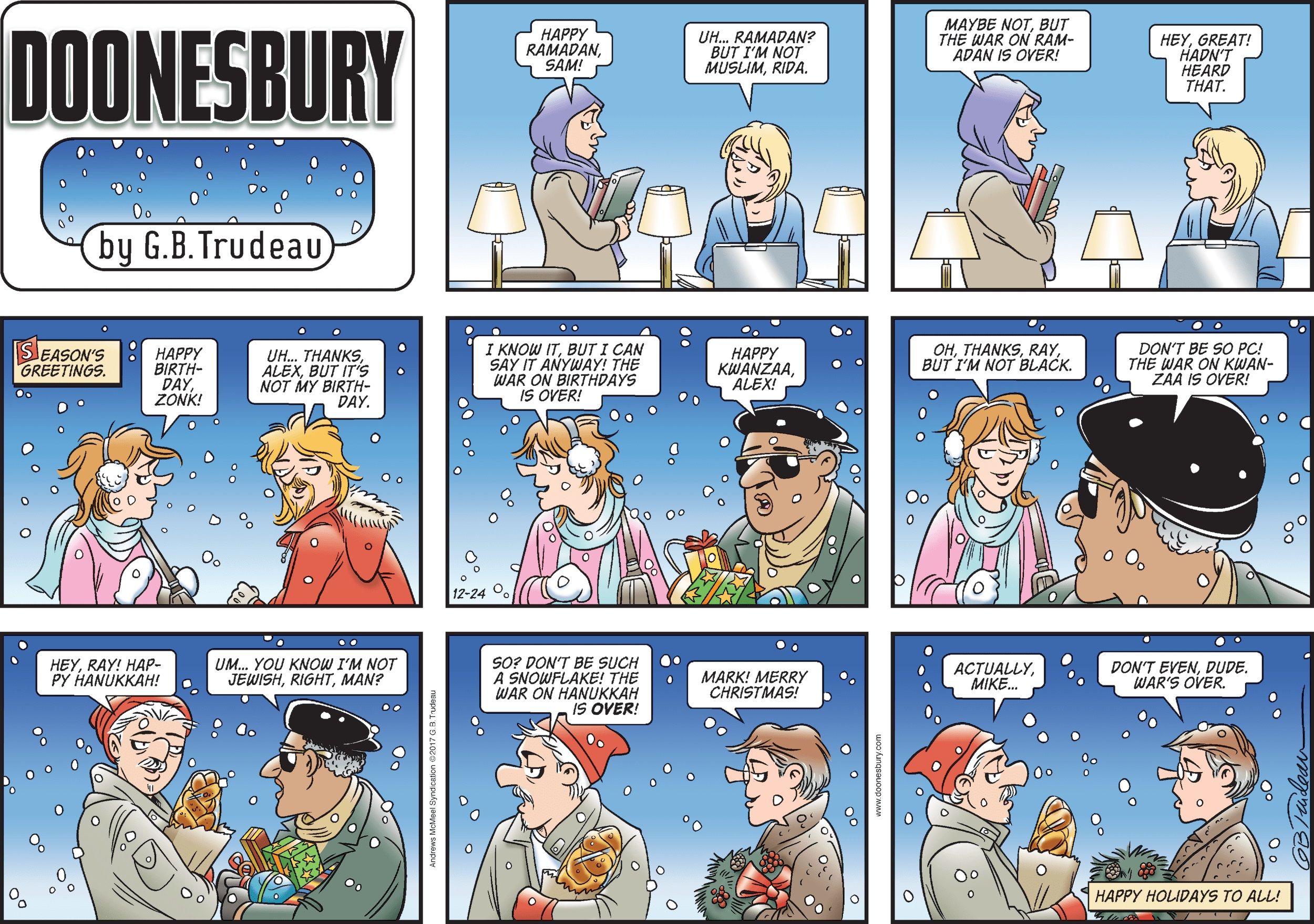Doonesbury Has Been A Correspondent on the War on Christmas for 50 Years