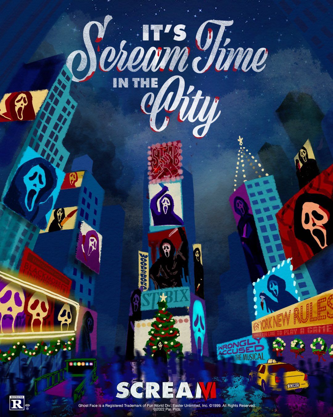 Ghostface Takes Over Times Square on Festive Scream VI Poster