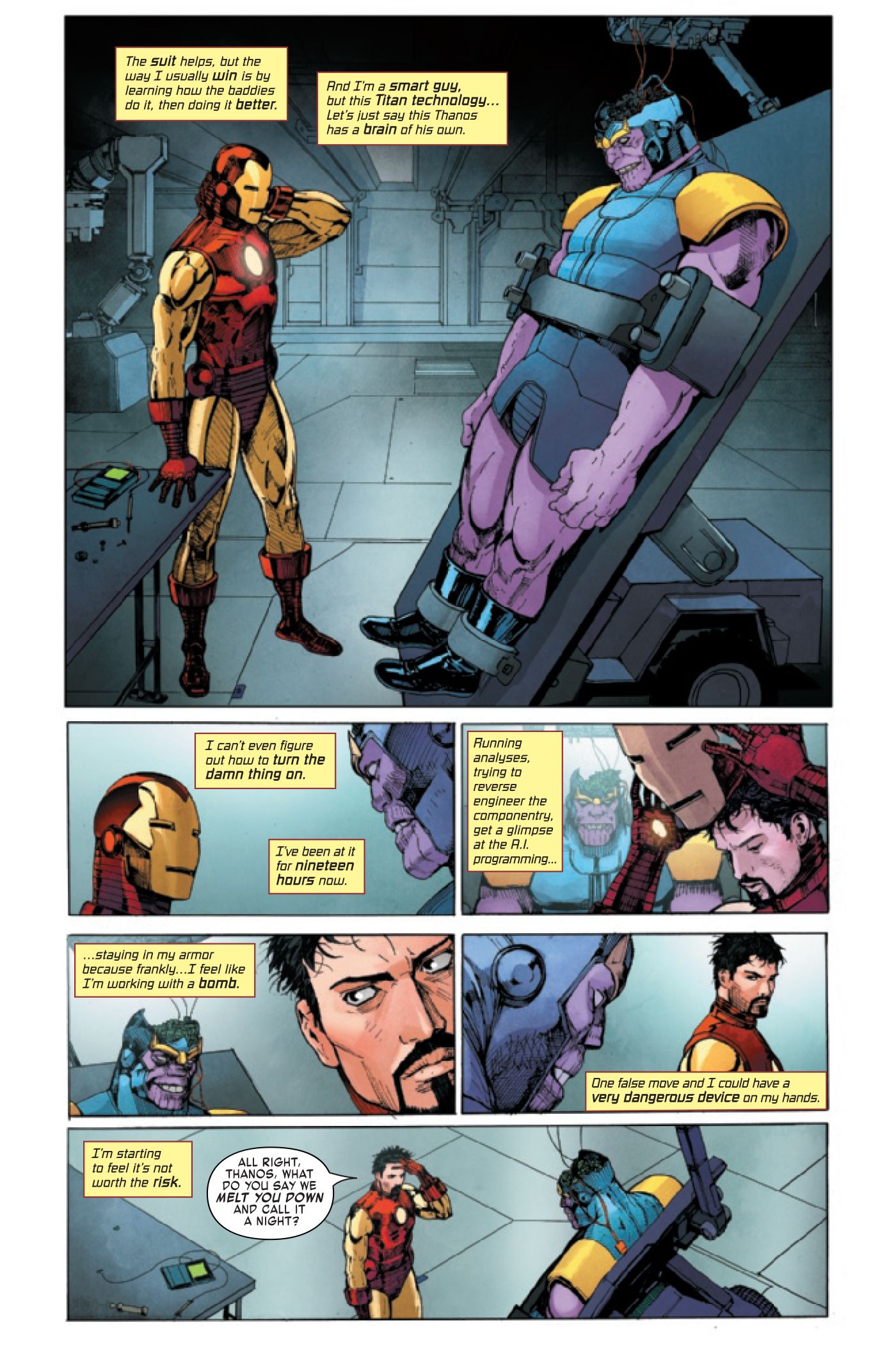 Iron Man Is Experimenting on a Robotic Version of Thanos