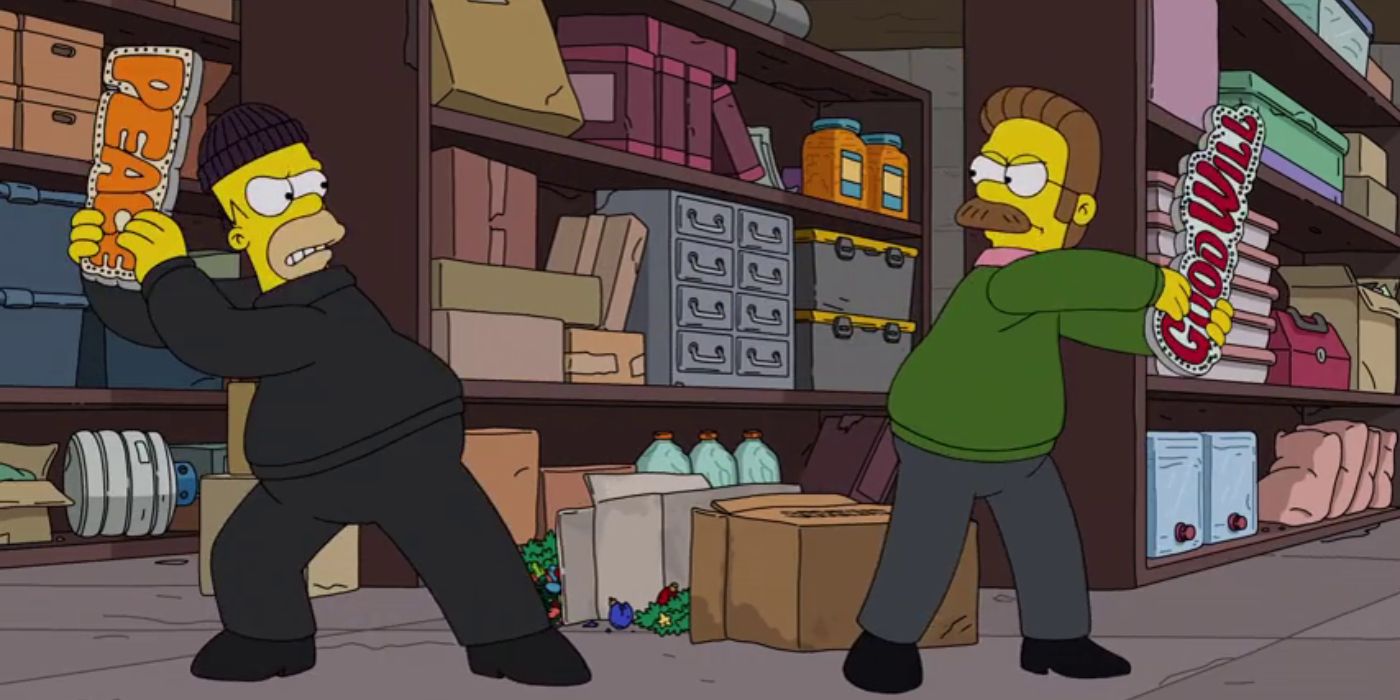 Homer & Flanders' Fight in The Simpsons Has Been a Long Time Coming