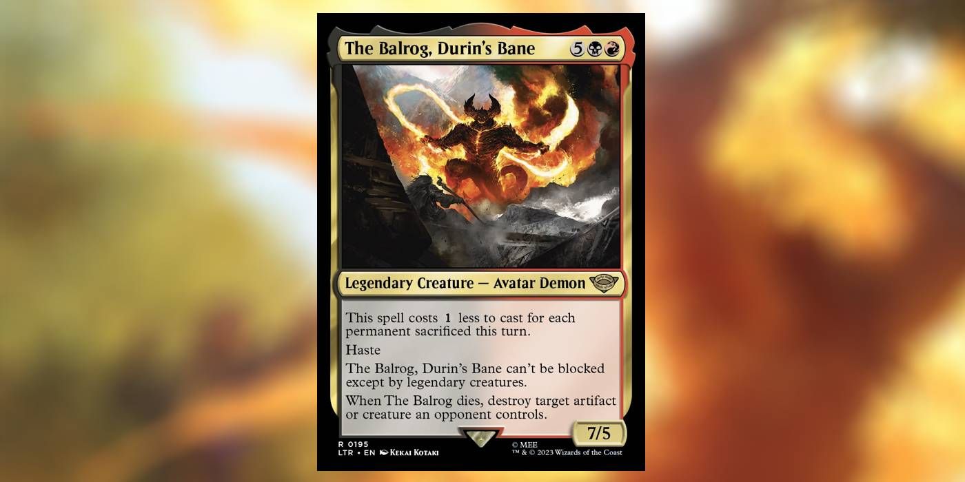 The Balrog, Durin's Bane Is MTG's Strongest Treasure Commander Ever