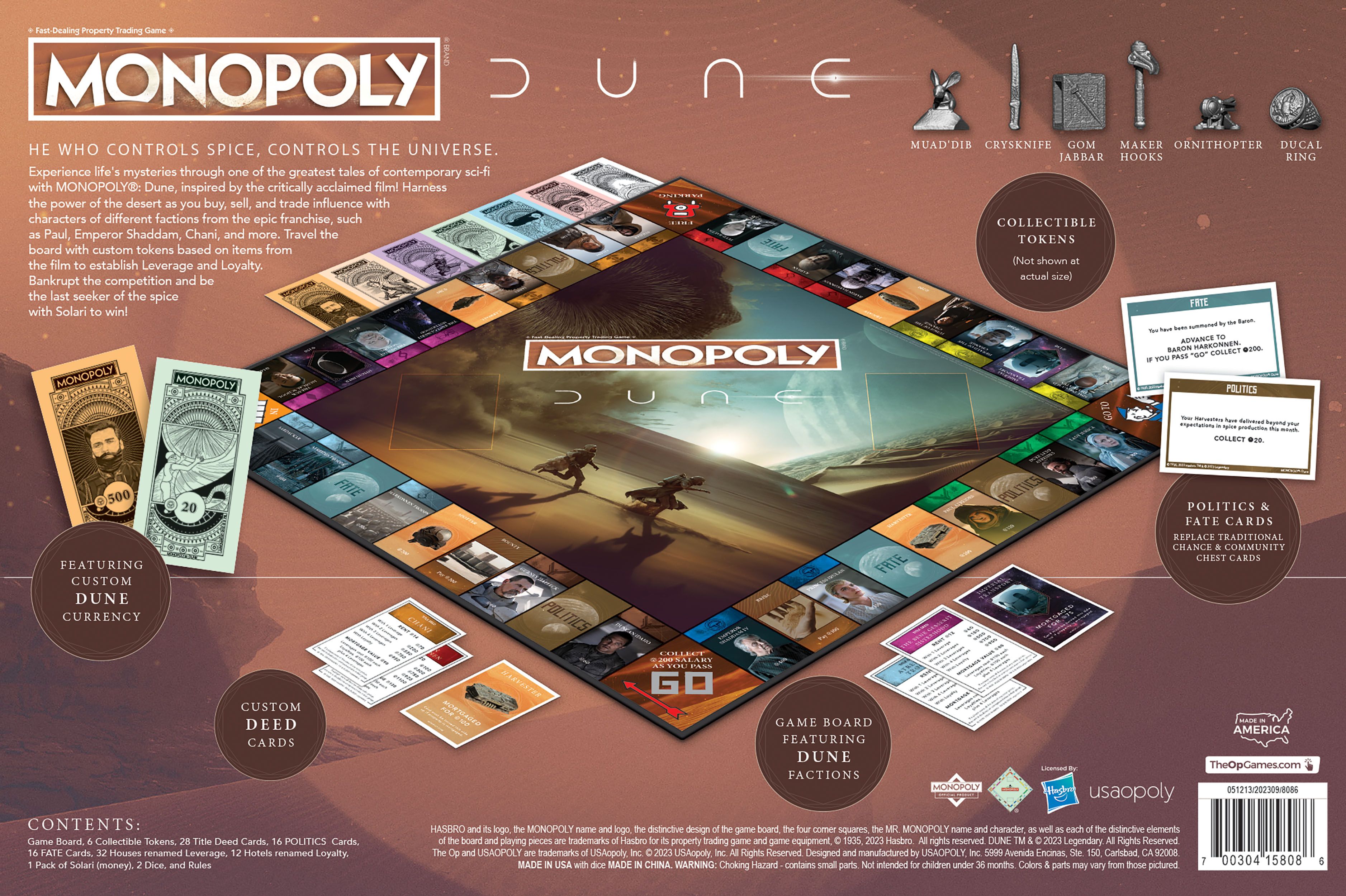 Legendary Entertainment Reveals Dune Monopoly Set