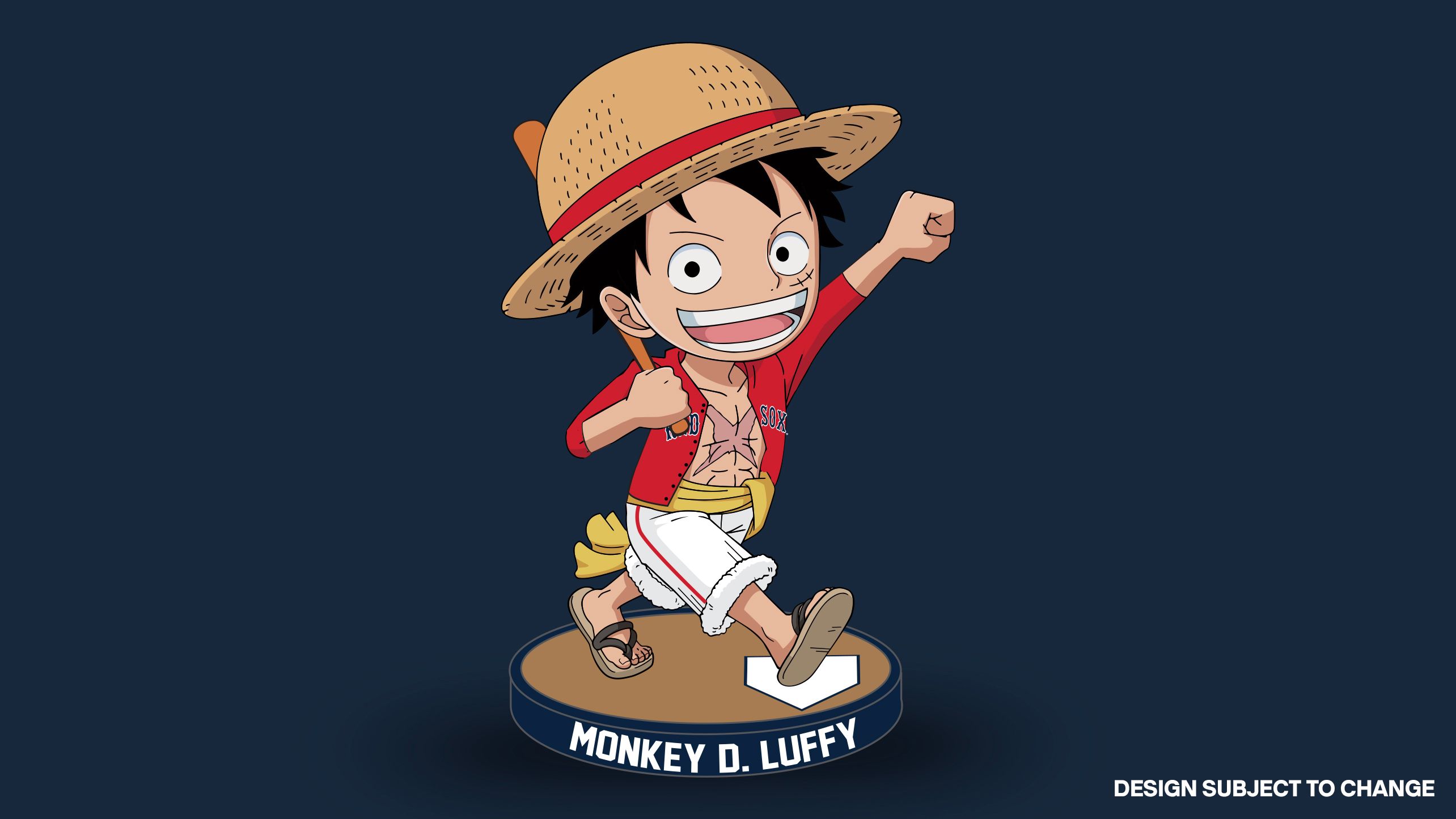 One Piece's Luffy Appears in Boston Red Sox Uniform for Real-Life MLB ...