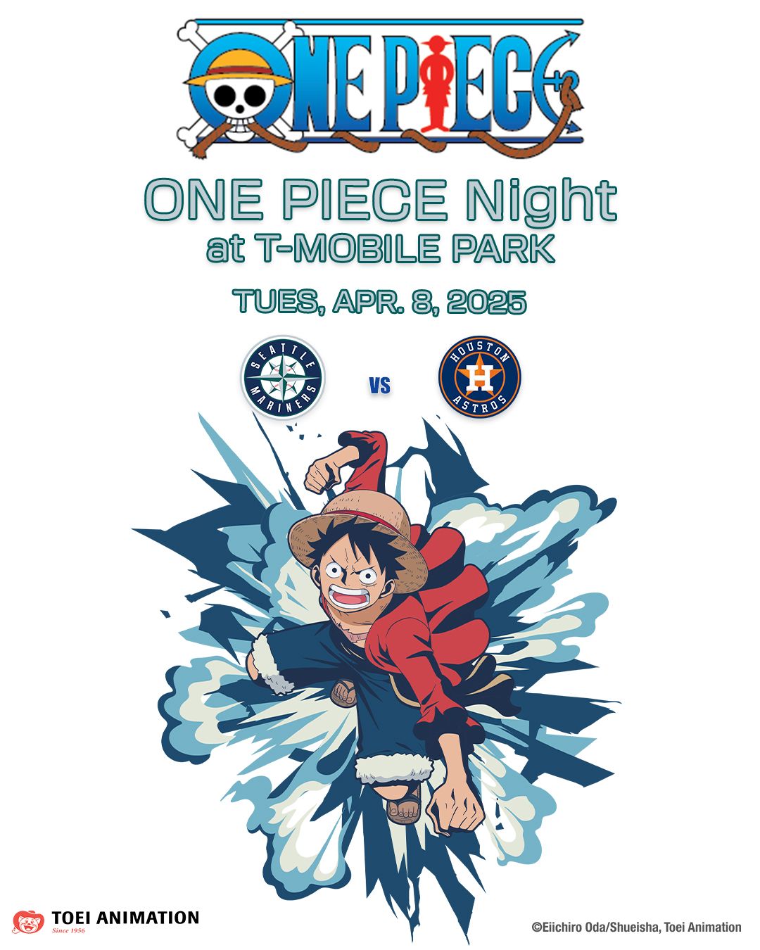 One Piece Anime Raises Pirate Flag in Seattle for First-Time MLB ...