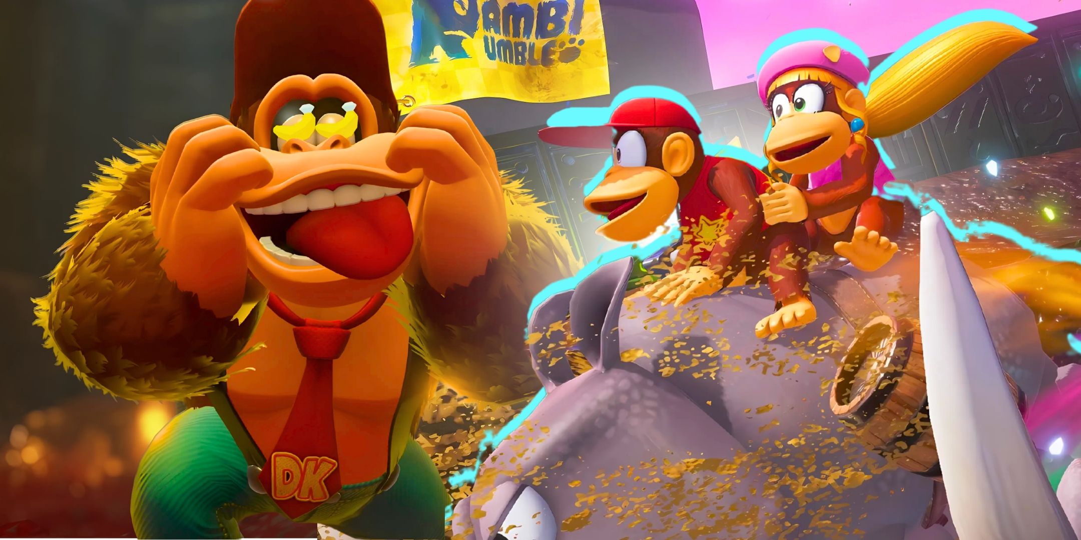 Donkey Kong Bananza Reveals Diddy Kong & Dixie Kong In New Gameplay Footage