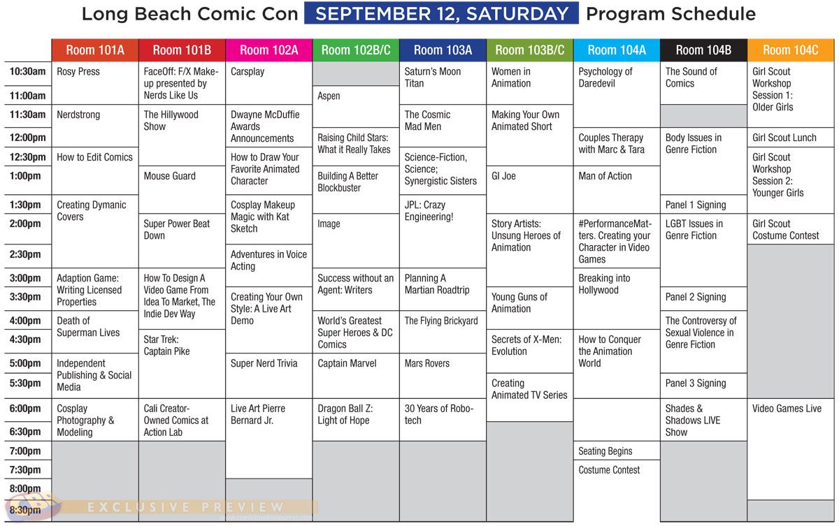 EXCLUSIVE: Full Long Beach Comic Con 2015 Programming Slate
