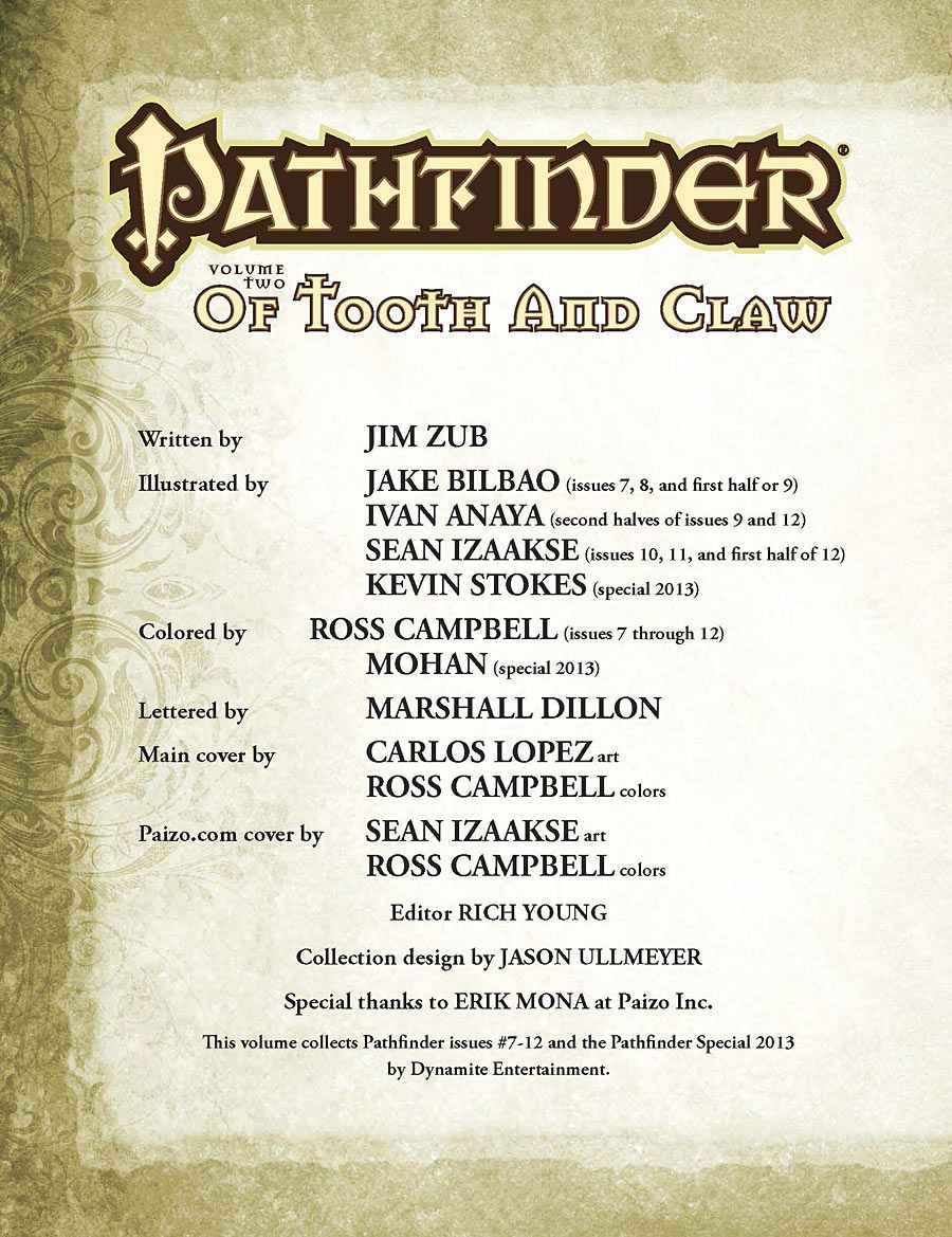 Pathfinder: Of Tooth and Claw HC, vol. #2