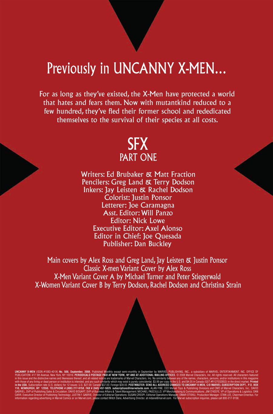 Uncanny X-Men #500