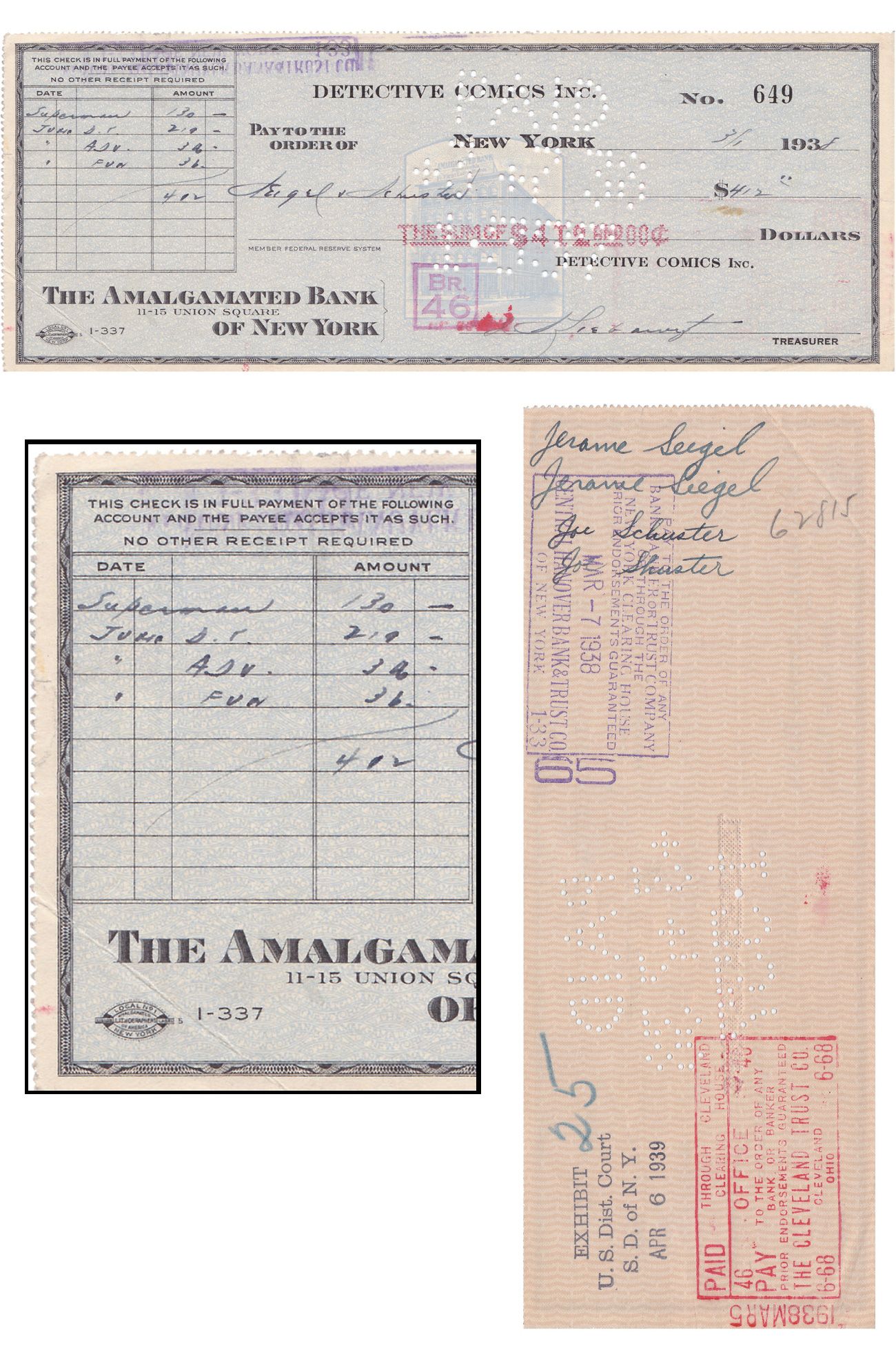 Check that bought Superman rights sells for $160,000