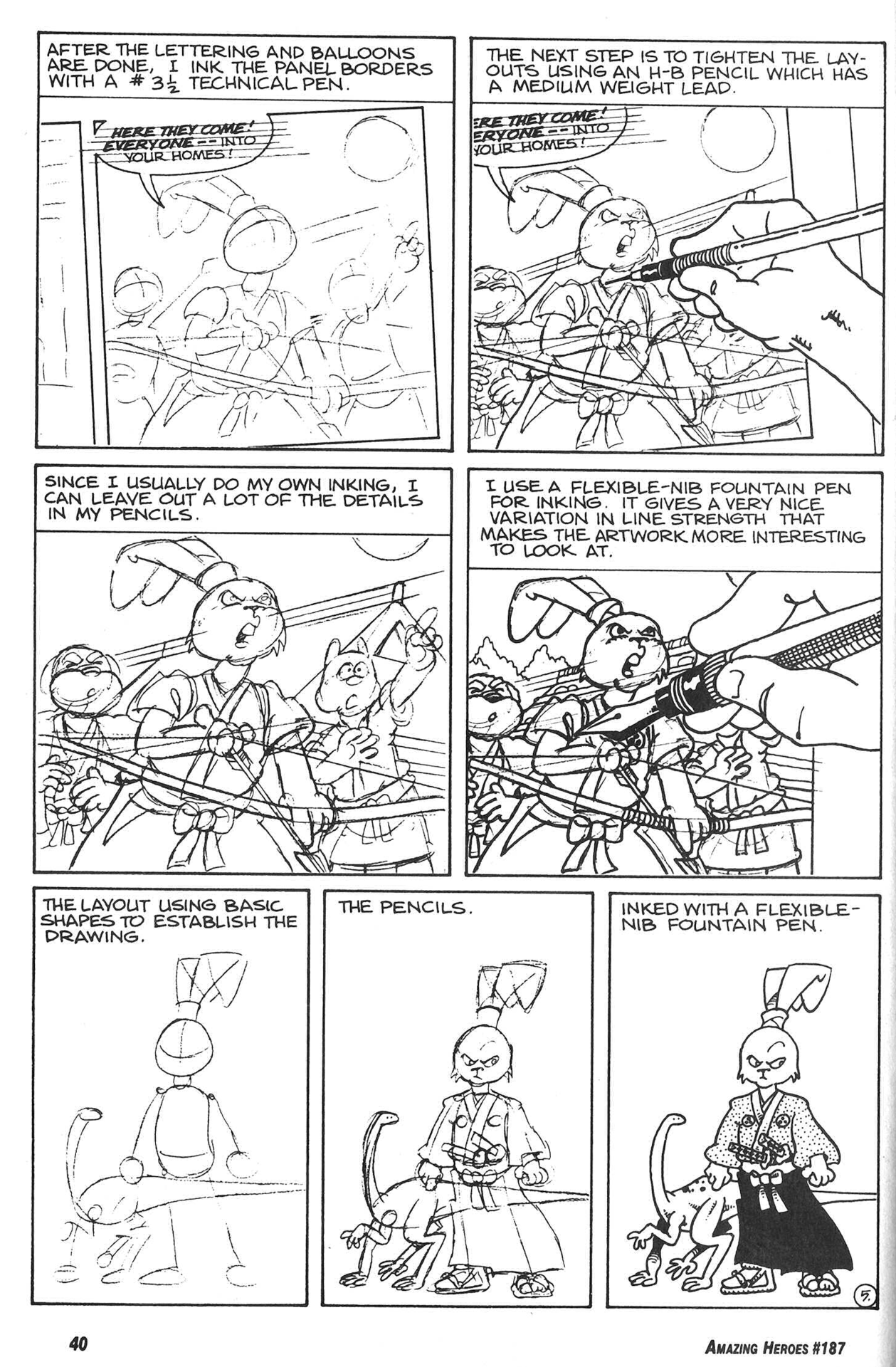Stan Sakai drew a comic in 1991 explaining how to make a comic