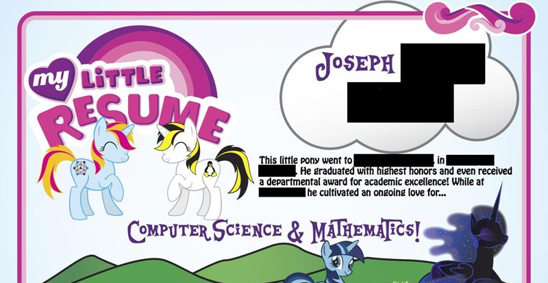 Please hire the brony who made this 'My Little Pony' resume