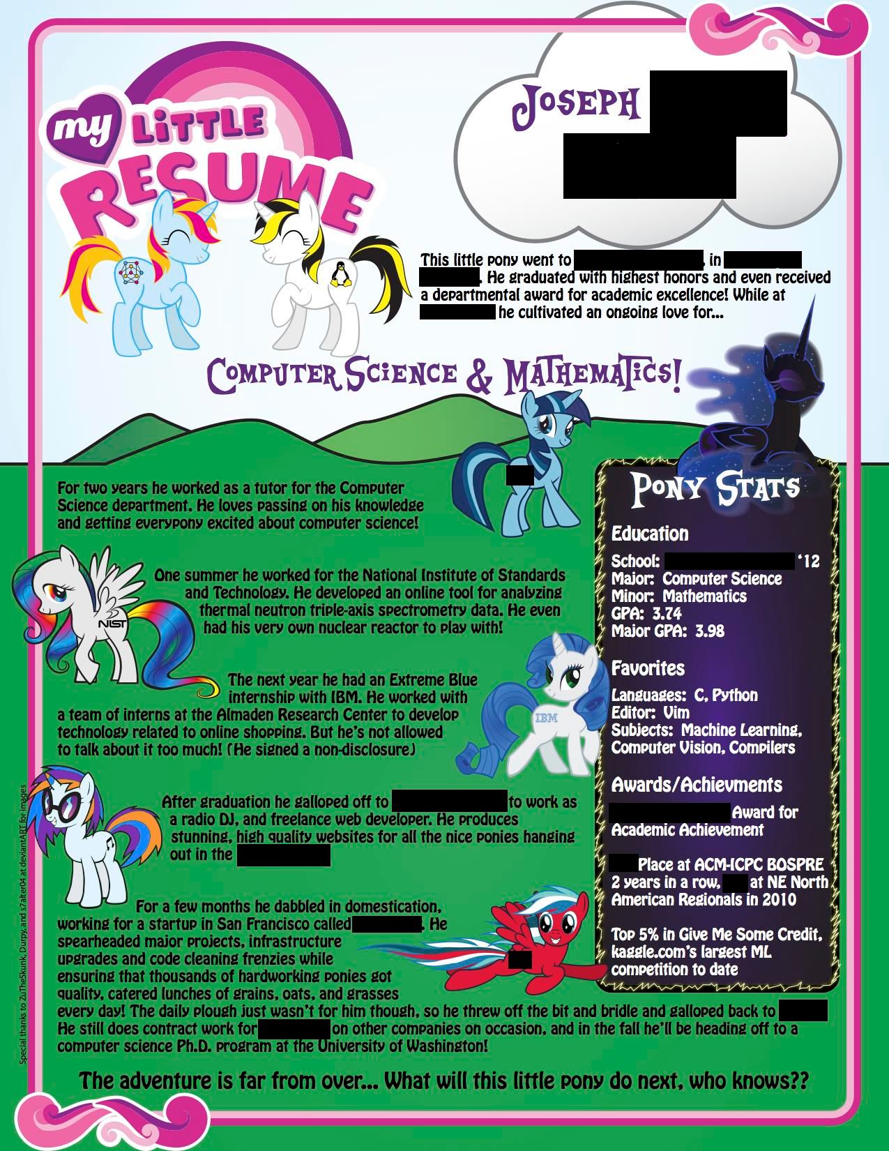 Please hire the brony who made this 'My Little Pony' resume