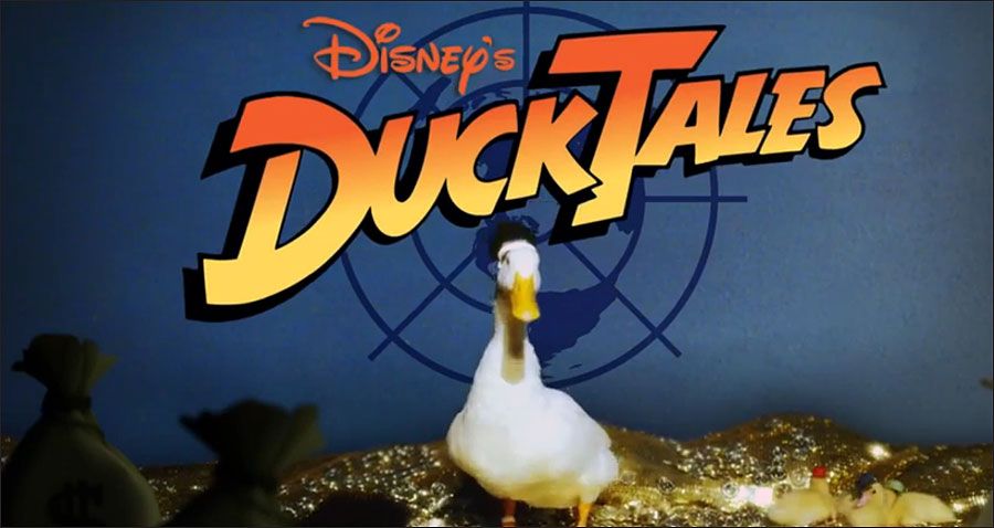 And now, the 'DuckTales' opening, recreated with actual ducks