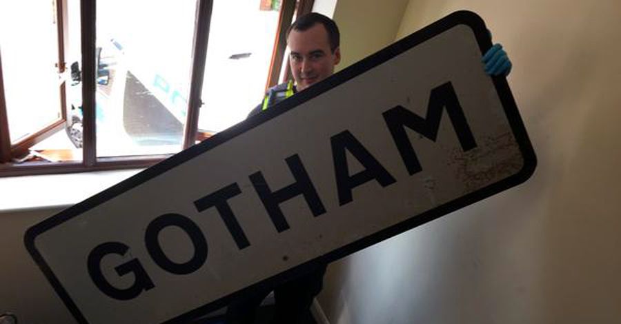 Police have caught the joker who stole the Gotham sign