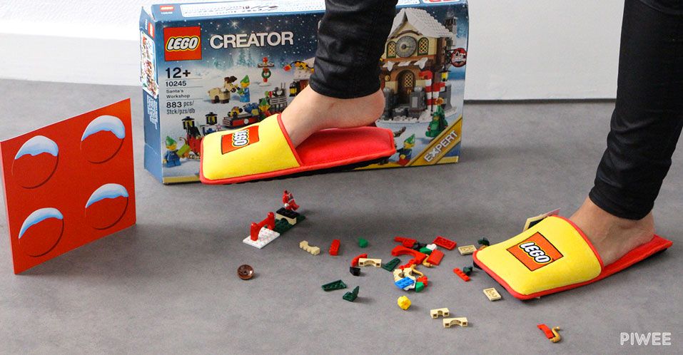 LEGO's cushy slippers will protect your feet from brick mishaps