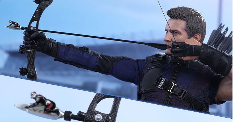 This Hawkeye 'Civil War' figure comes with Ant-Man arrowhead